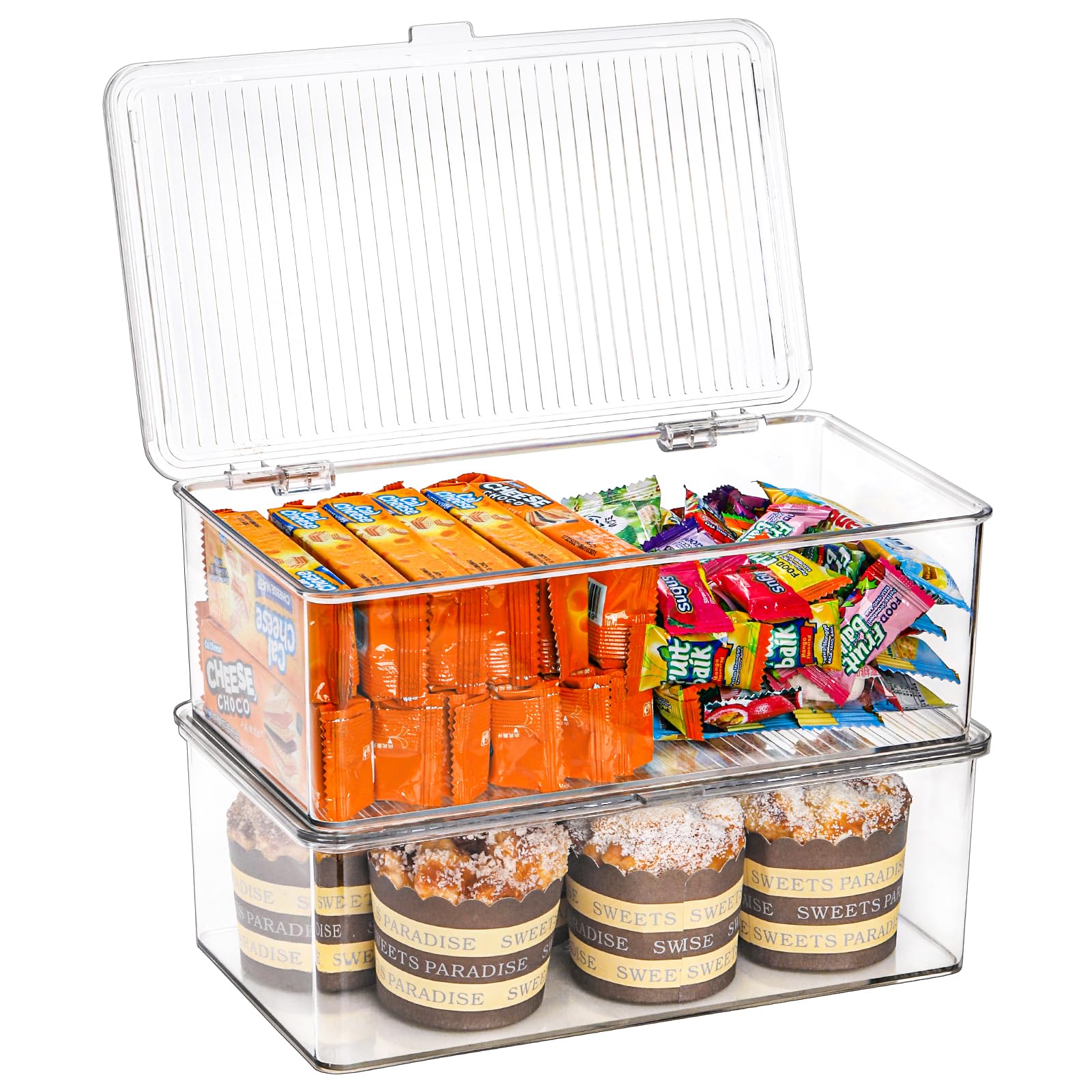 Snapklik.com : ZENFUN Set Of 3 Small Stackable Storage Bins