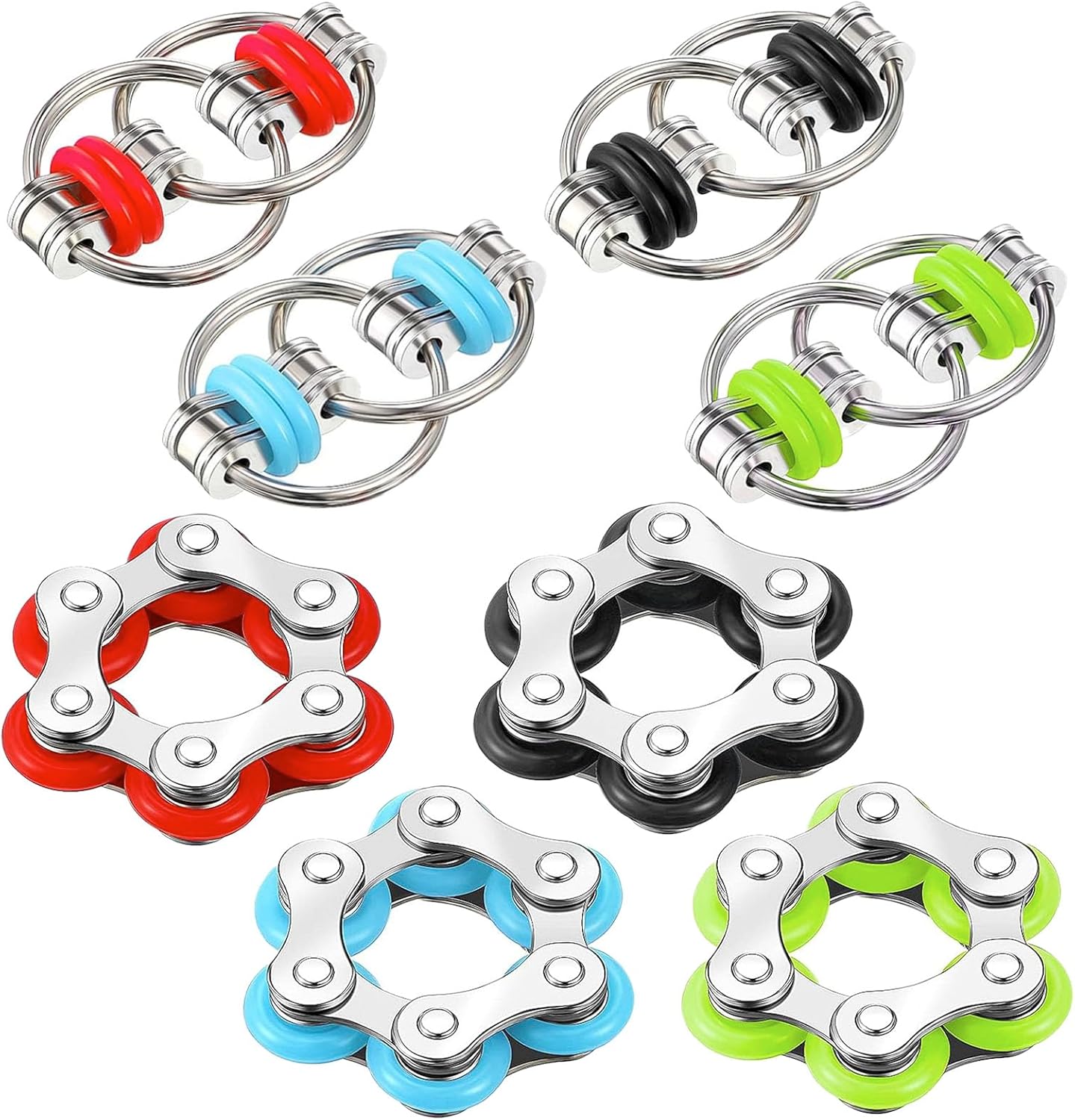 Bike Chain Fidget Toy,8 Pcs Fidget Toy,Bike Roller Chain Fidget Toys ...