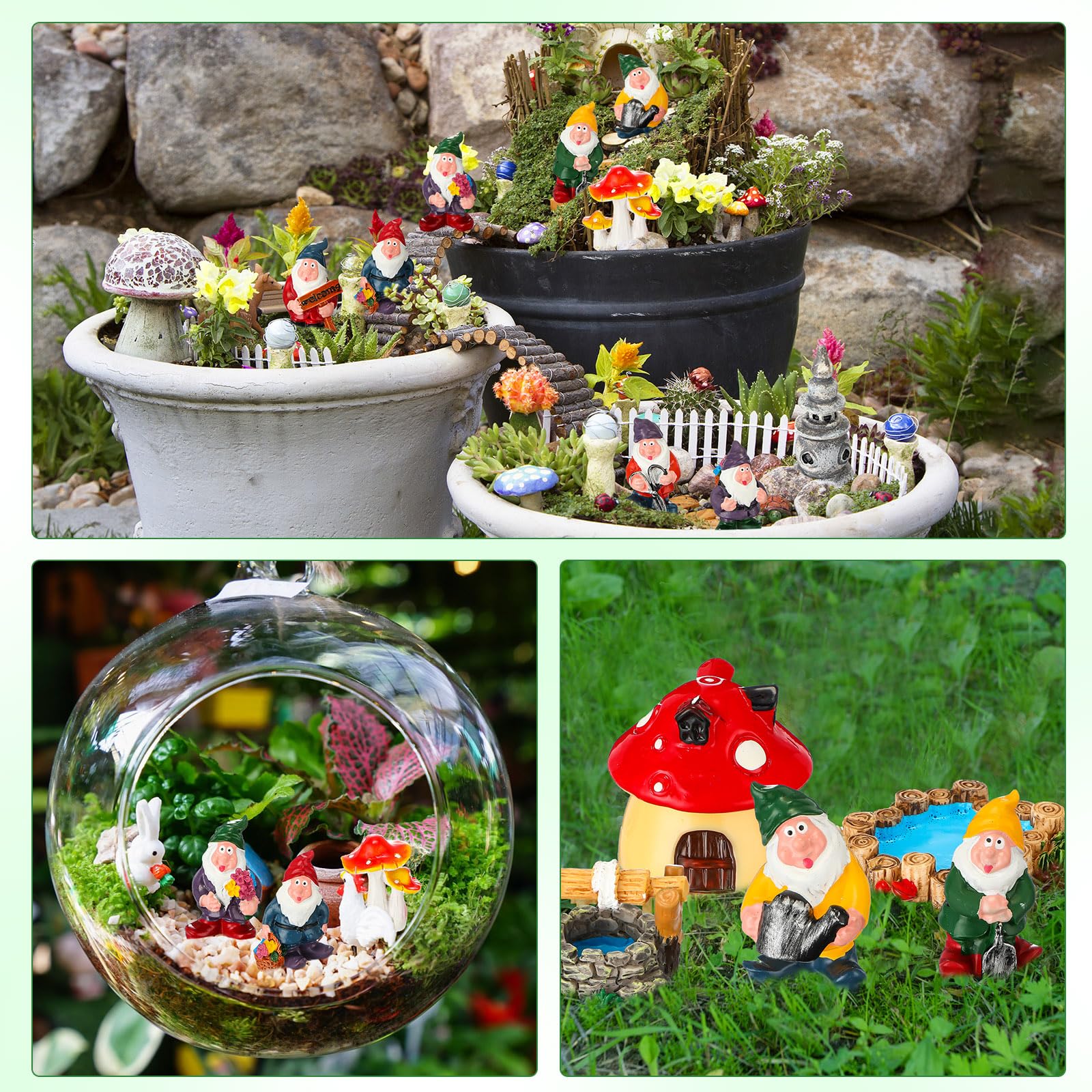 Snapklik.com : 19 Pcs Gnome Garden Accessories Tiny Fairy Gnome ...