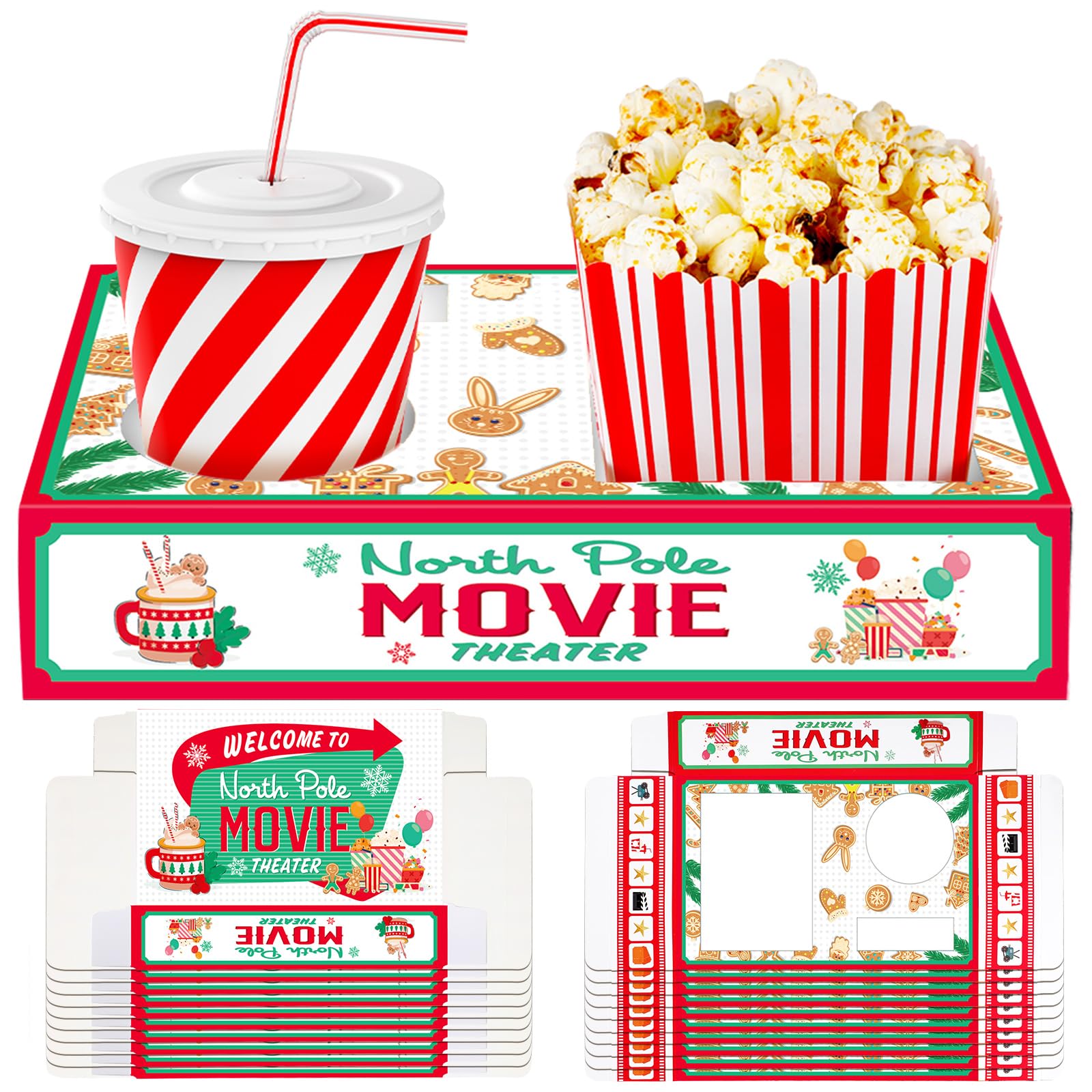 Amazon.com: Dunzoom 20 Pcs Movie Night Supplies Movie Night Paper Snack ...