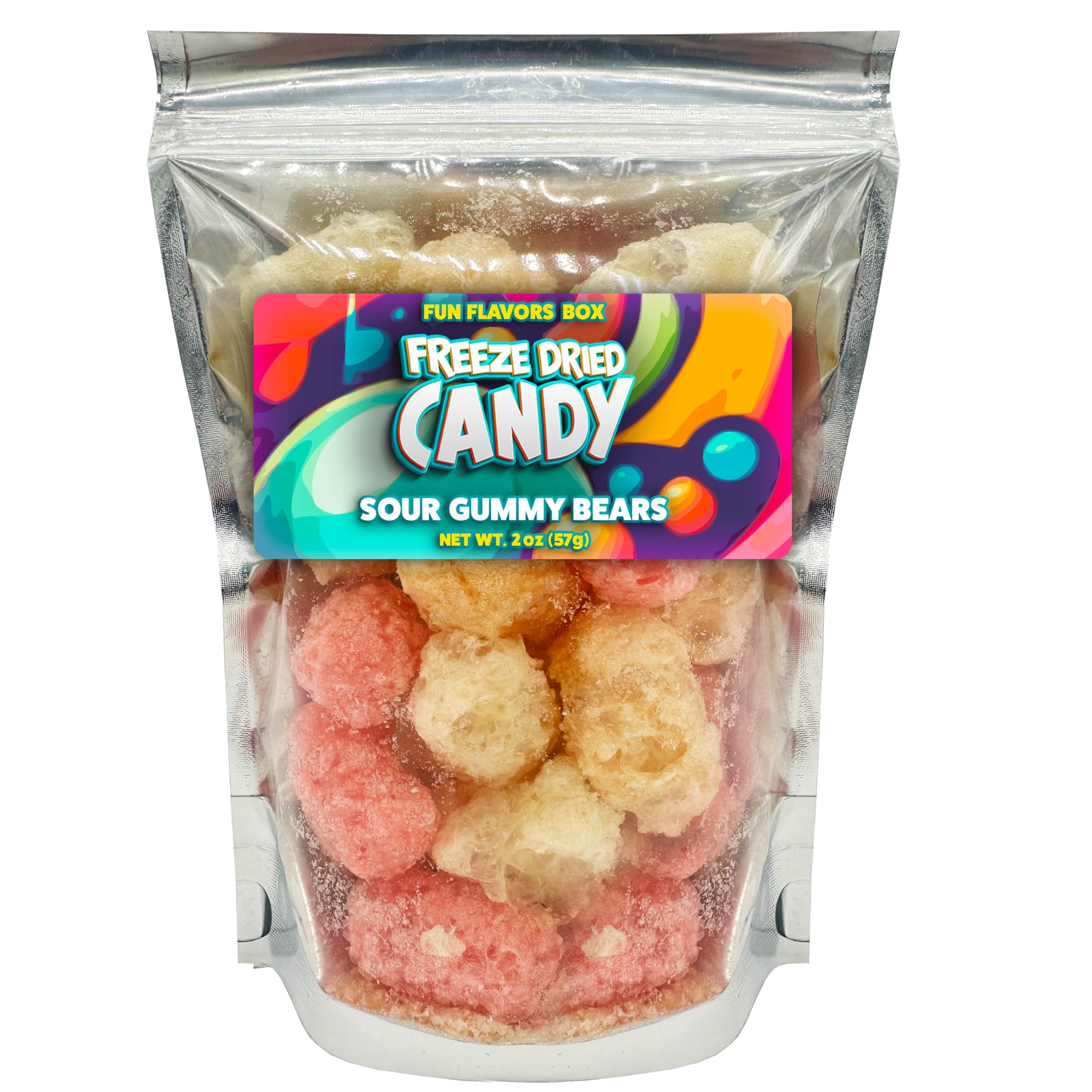 Amazon.com : Freeze Dried Candy Sour Gummy Bears Crunchy Treats, 2 oz ...