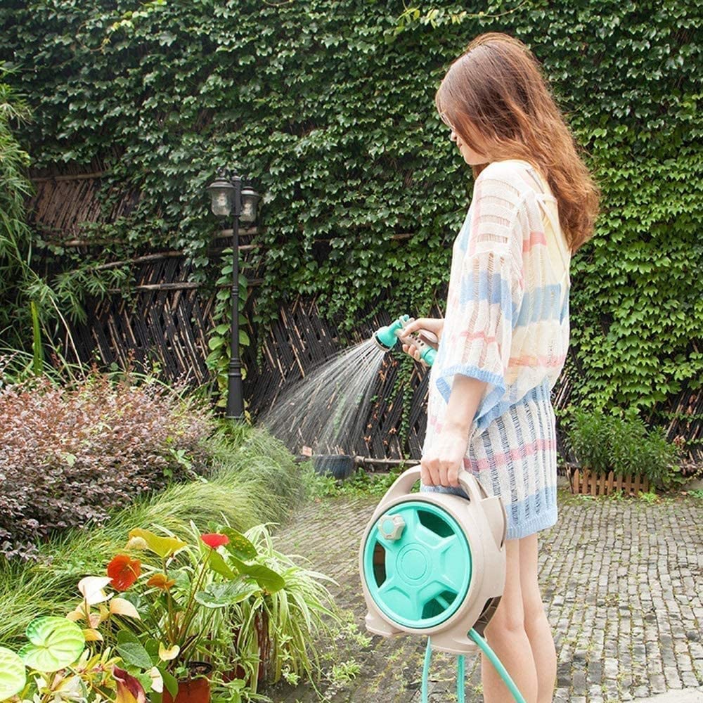 Buy Dravizon Rolling Hose Reel Retractable Hose Reel Portable Garden ...