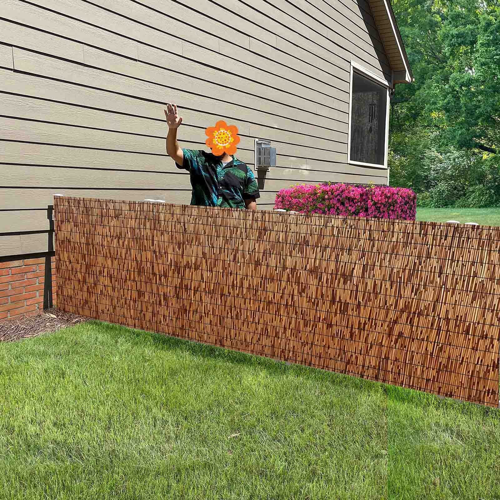 Bamboo Reed Garden Fence Split Bamboo Garden Fence Screening: Natural