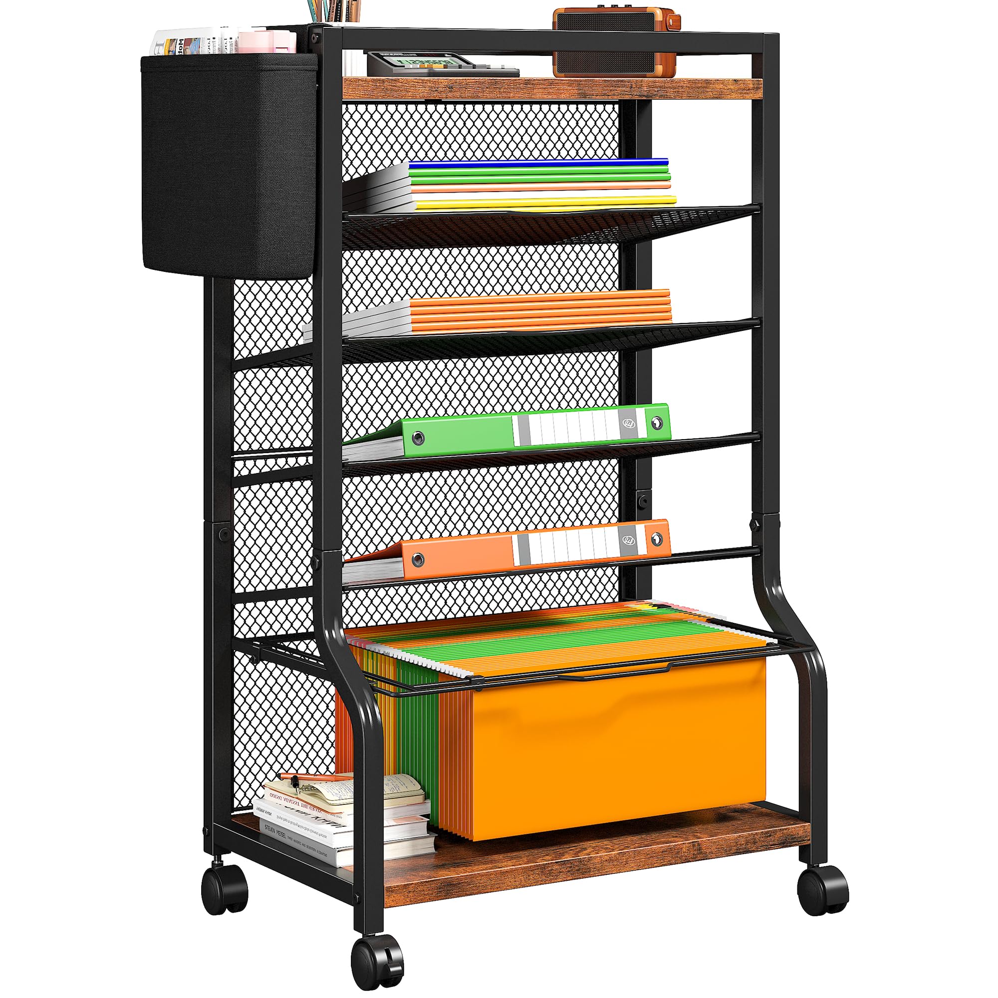Amazon.com: EnHomee 17.7"W 7-Tier Rolling File Organizer with Hanging ...