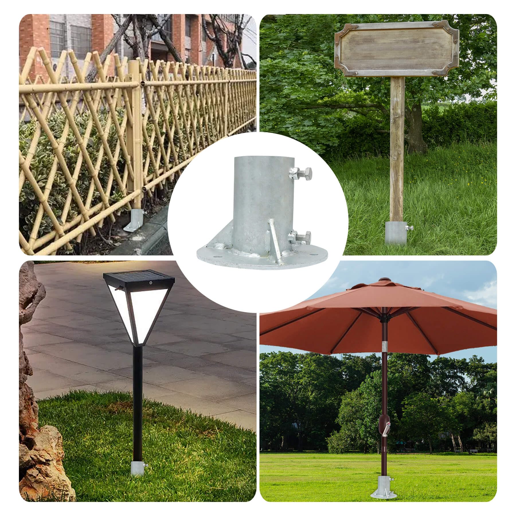 Snapklik.com : Aiwaiufu Chain Link Fence Post Base, Round Post Base ...