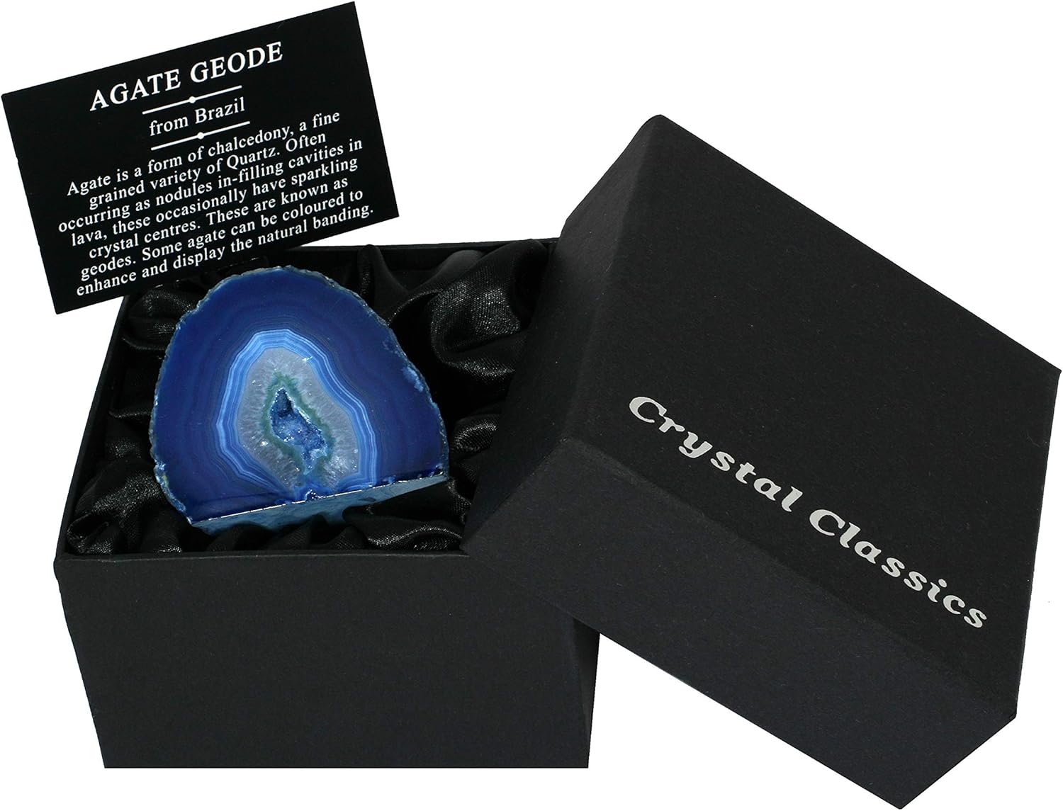 Amazon.com: CrystalAge Agate Geode (Blue) Gift Box - Small : CrystalAge ...