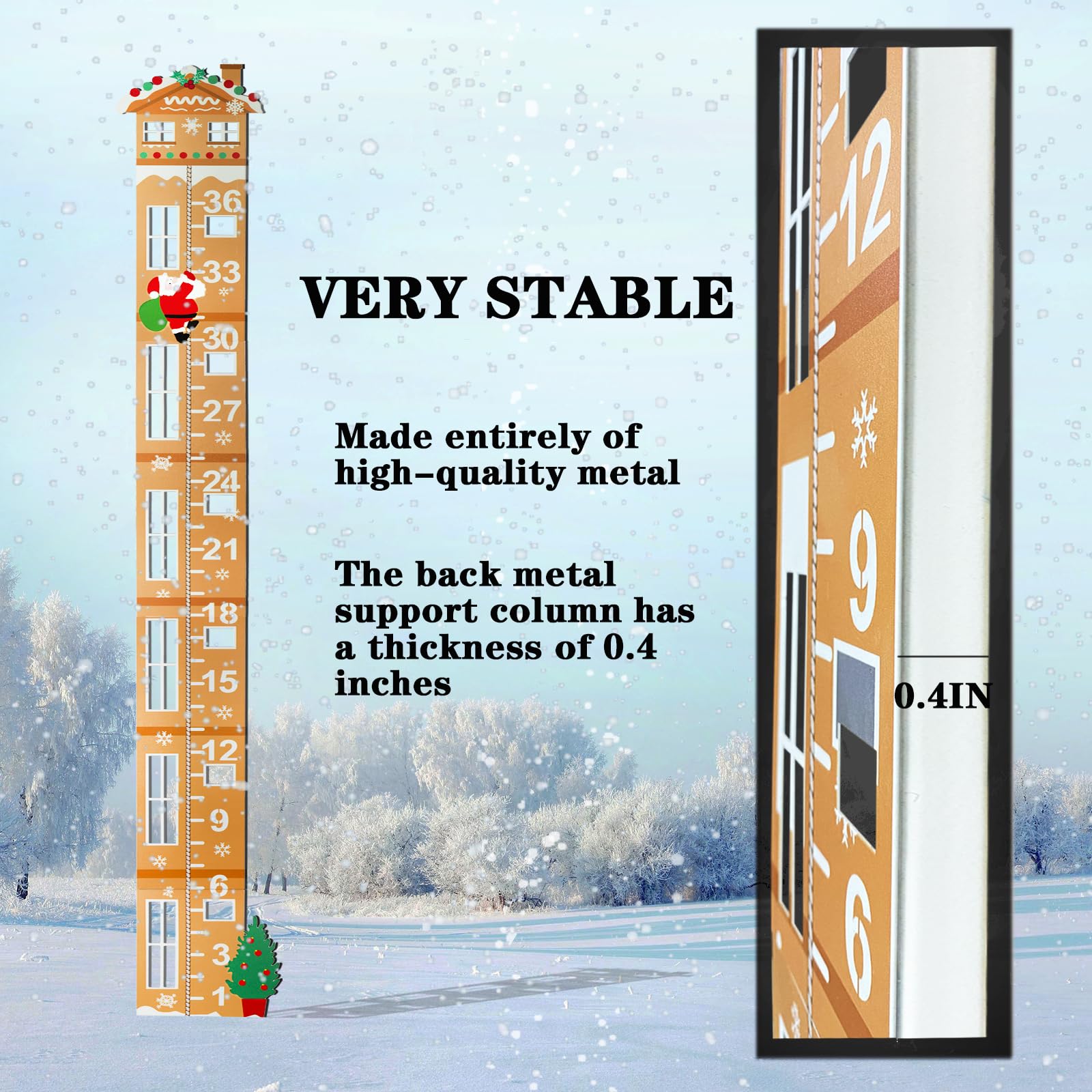 Snapklik.com : 36 Inch Extra Large Snow Gauge Outdoor, Christmas Iron ...