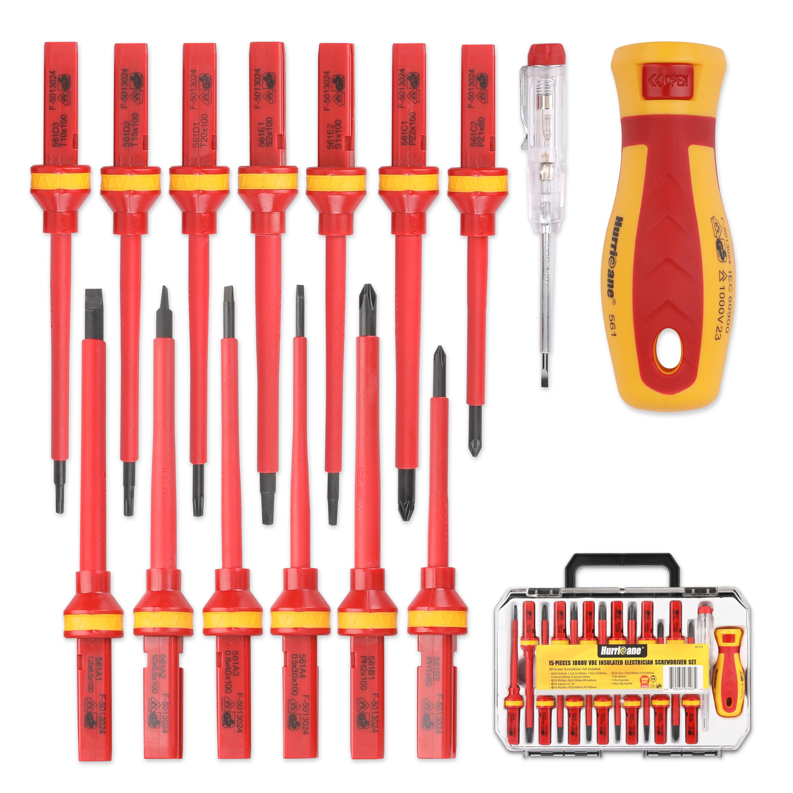 HURRICANE 1000V Insulated Electrician Screwdriver Set, All-in-One ...