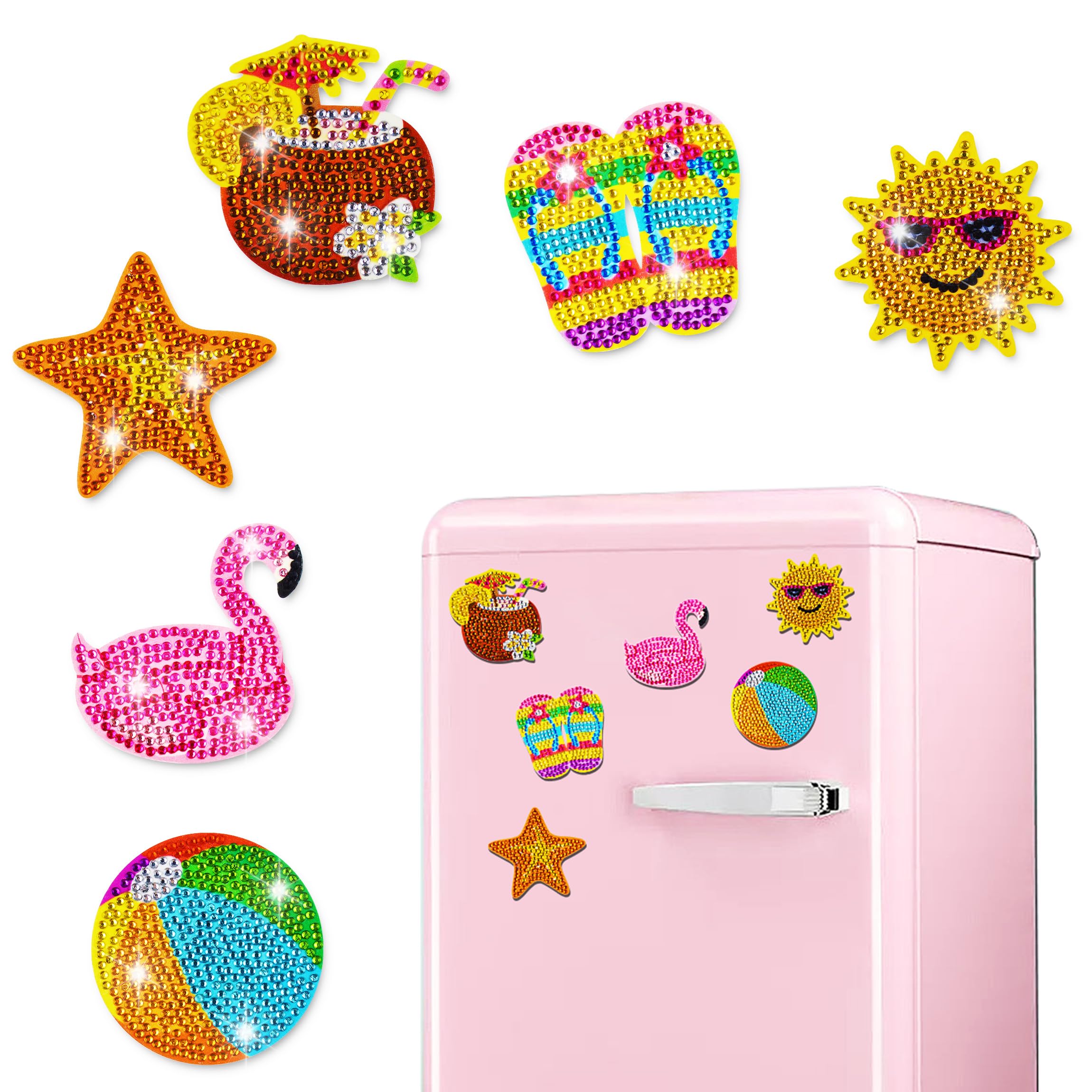 Amazon.com: Mlife 6Pcs Diamond Art Magnets, Fridge Magnet Diamond Art ...