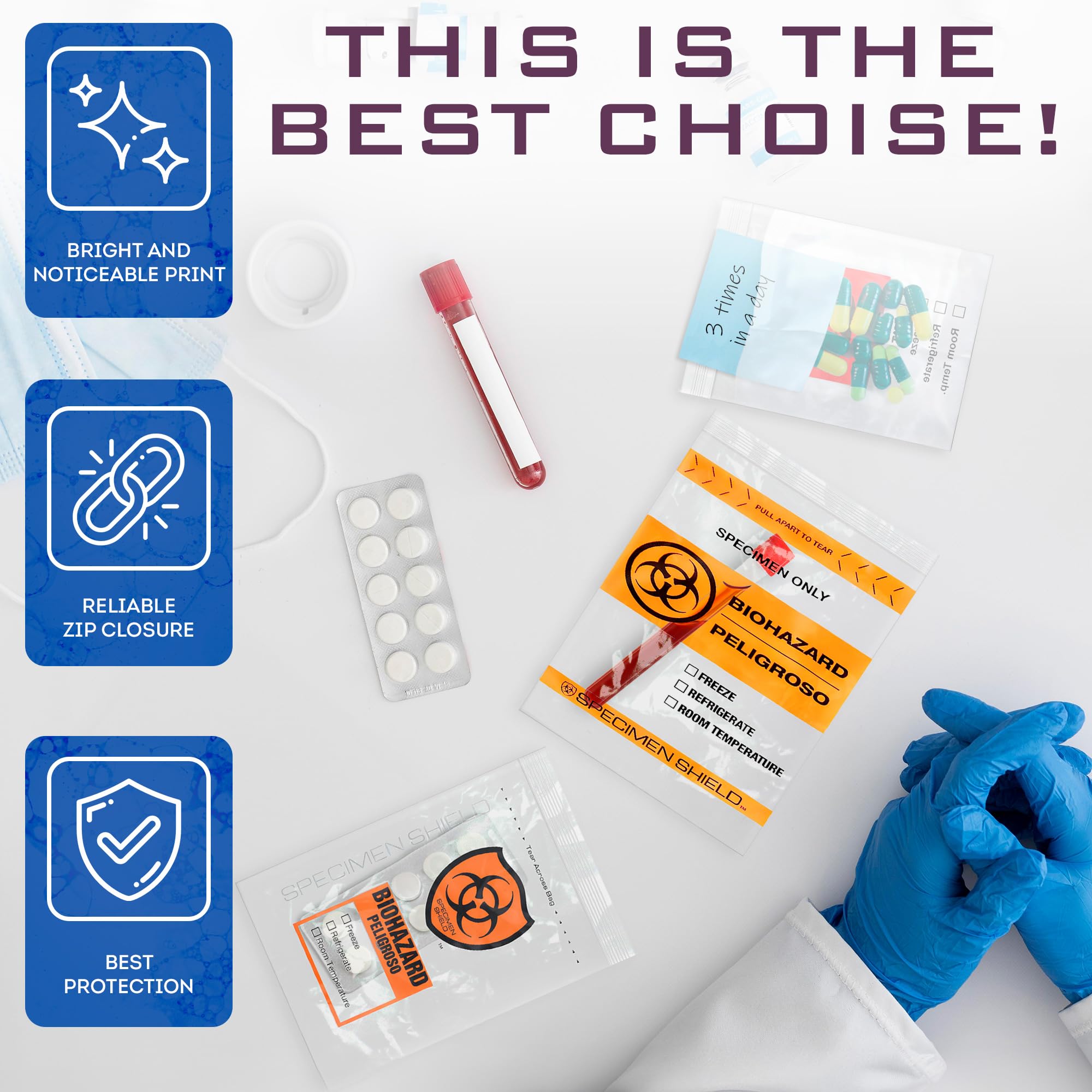 Snapklik.com : APQ Biohazard Specimen Bags, 6 X 9 Inch Pack Of 100 ...