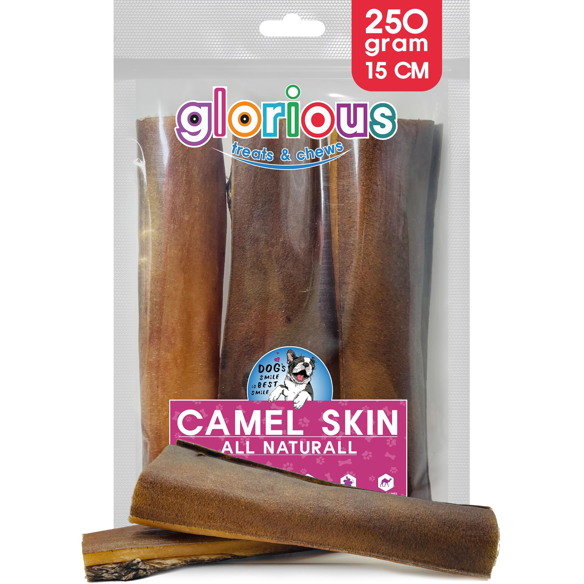 Glorious Treats and Chews Camel Skin Chews for Dogs - Premium Natural ...