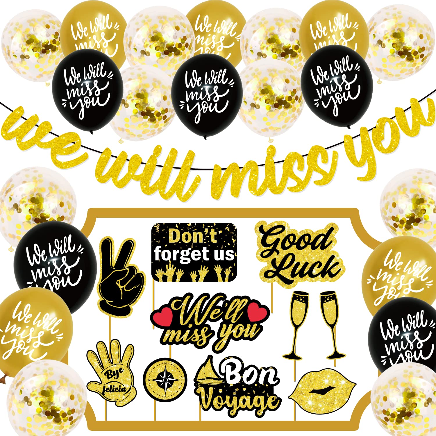 Amazon.com: Farewell Decorations Party Supplies Kit, We Will Miss You ...
