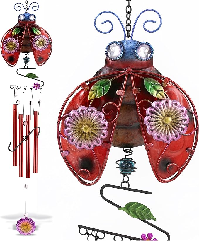 Amazon.com : CoTa Global Ladybug Wind Chime - Handmade Glass and Metal ...