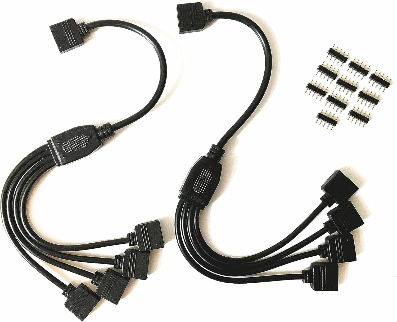 2pcs/ pack black 1 to 4 Splitter Cable Connection Cable 5 Pin Splitter ...