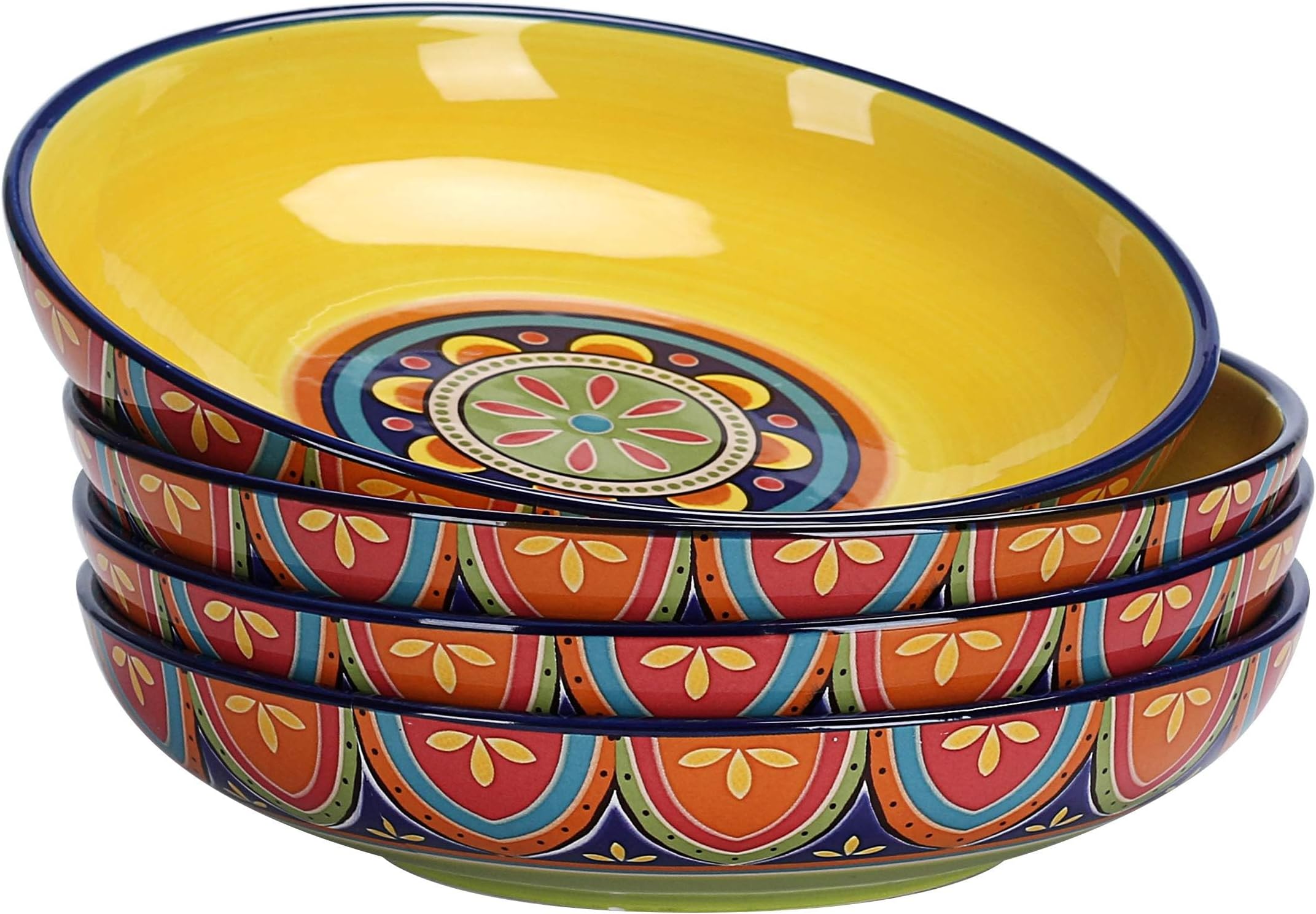 Amazon.com: Set of 5 Lotus Ceramic Bowl Set, Decorative Porcelain Bowls ...