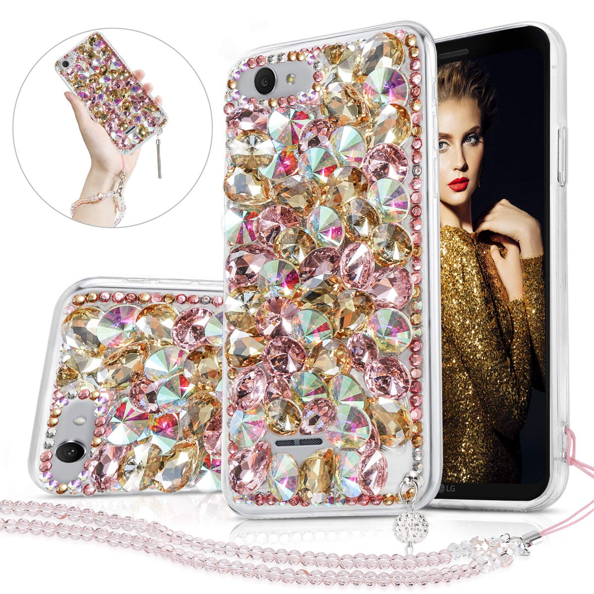 Case LG Q6 Protector, Slim Back Cover Personality Design Clear TPU Case ...