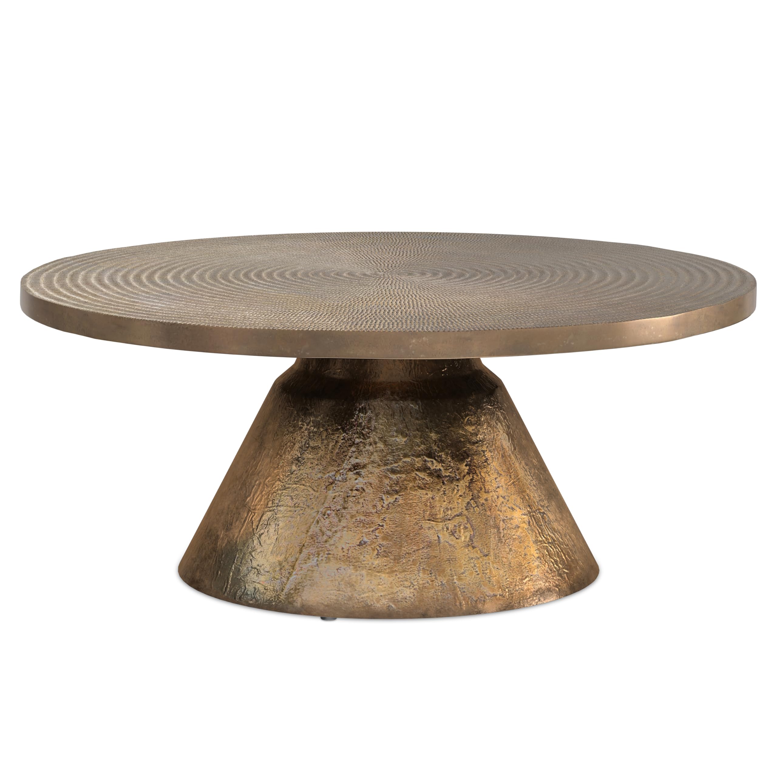 Amazon.com: SIMPLIHOME Michelle Coffee Table in Vintage Brass, 35.5-inch Round, Cast Aluminum ...