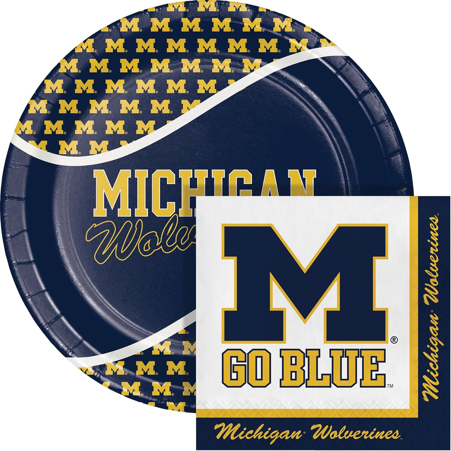 Amazon.com: Trendware University of Michigan Paper Plate and Napkin ...