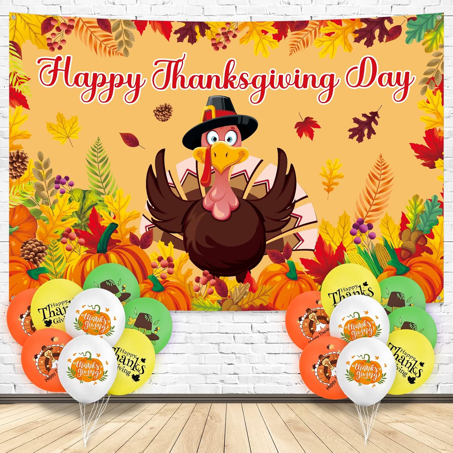 Amazon.com: Probsin Extra Large Thanksgiving Kit Backdrop 72" x 48 ...