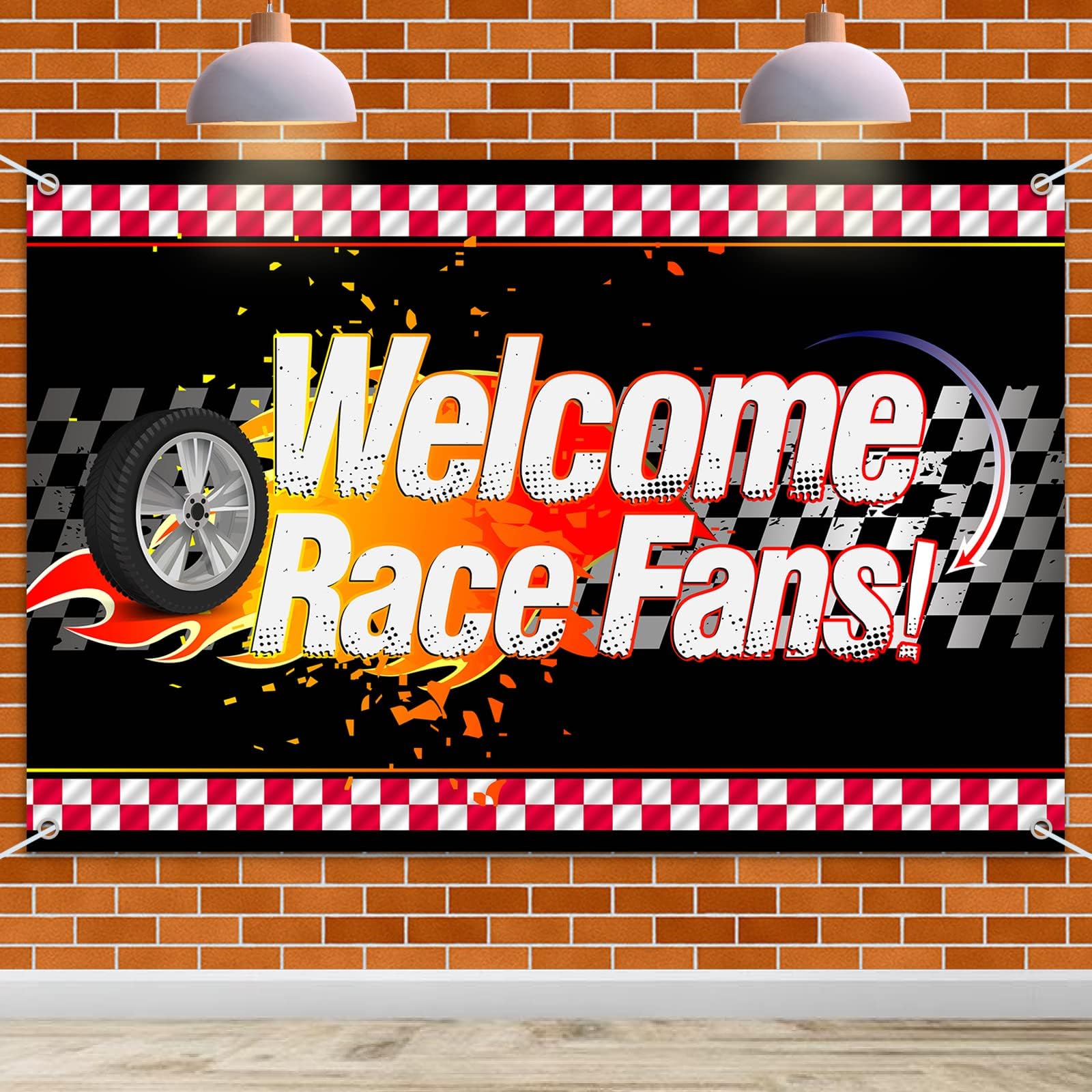 Amazon.com: HAMIGAR 6x4ft Welcome Race Fans Banner Backdrop - Racing ...