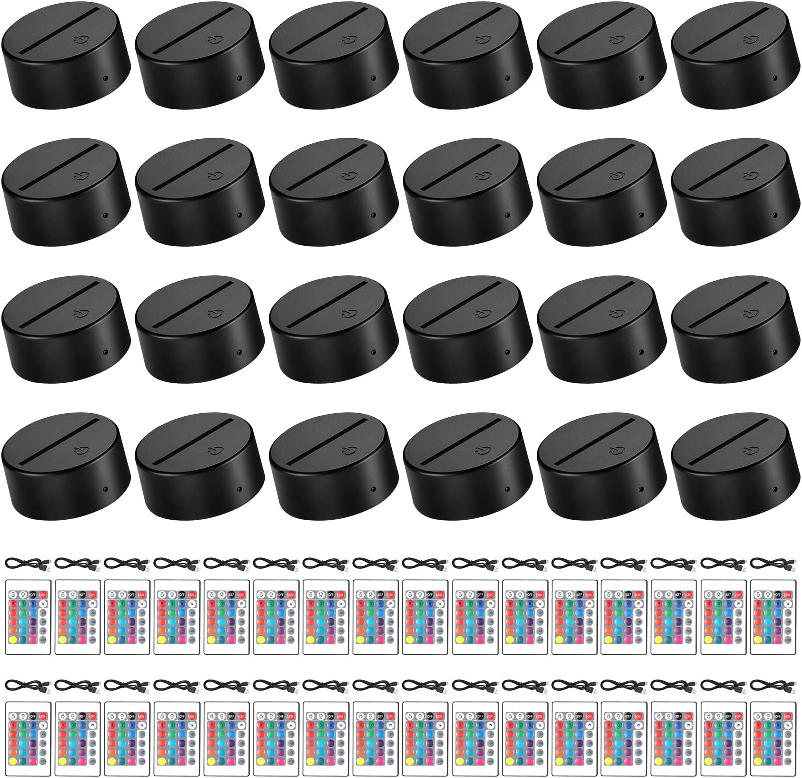 Riakrum 12 Pieces LED Light Base with Clear Acrylic Sheet 3D Night LED ...