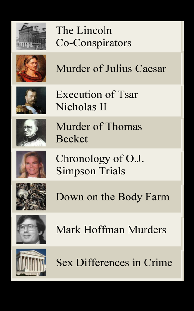 Murder Lists - App on Amazon Appstore