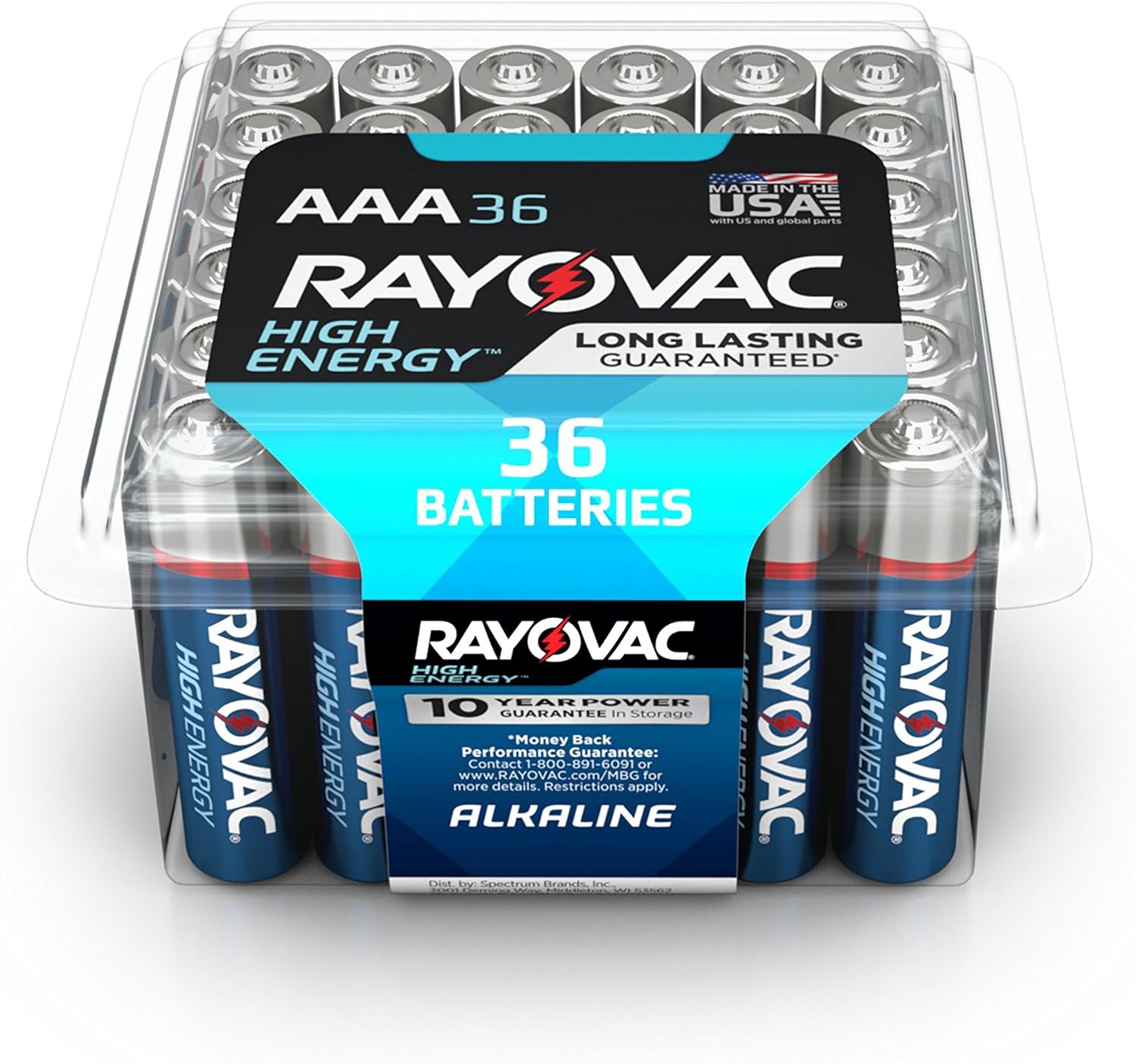 Amazon.com : RAYOVAC AAA 36-Pack HIGH Energy Alkaline Batteries, 824 ...