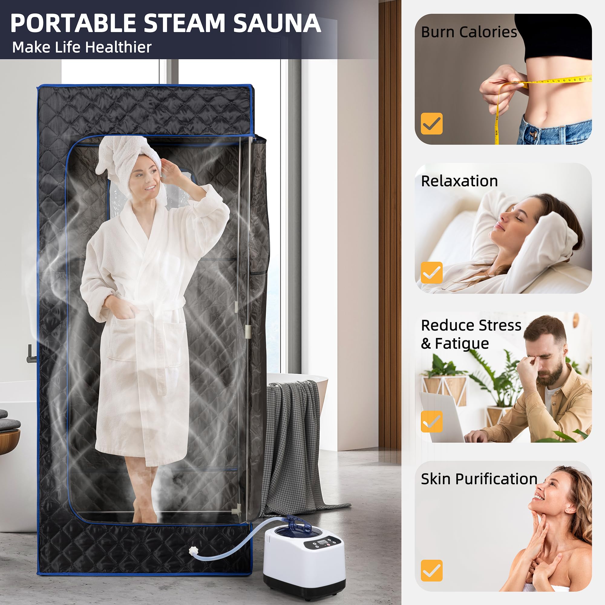 Snapklik.com : ALTLER Portable Steam Sauna, Full Size Portable Sauna ...