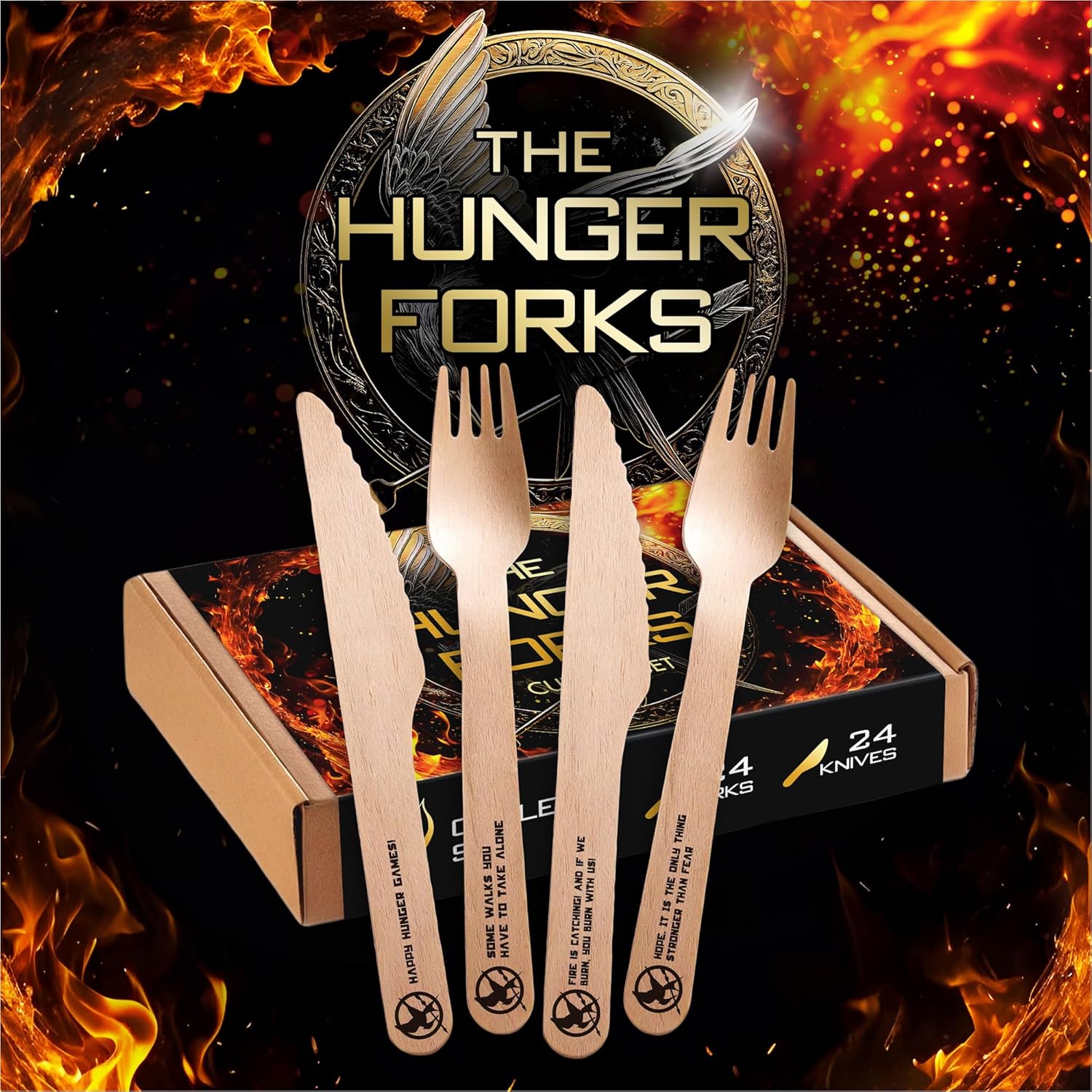 Amazon.com: Hunger Forks Disposable Cutlery Set with Iconic Hunger ...