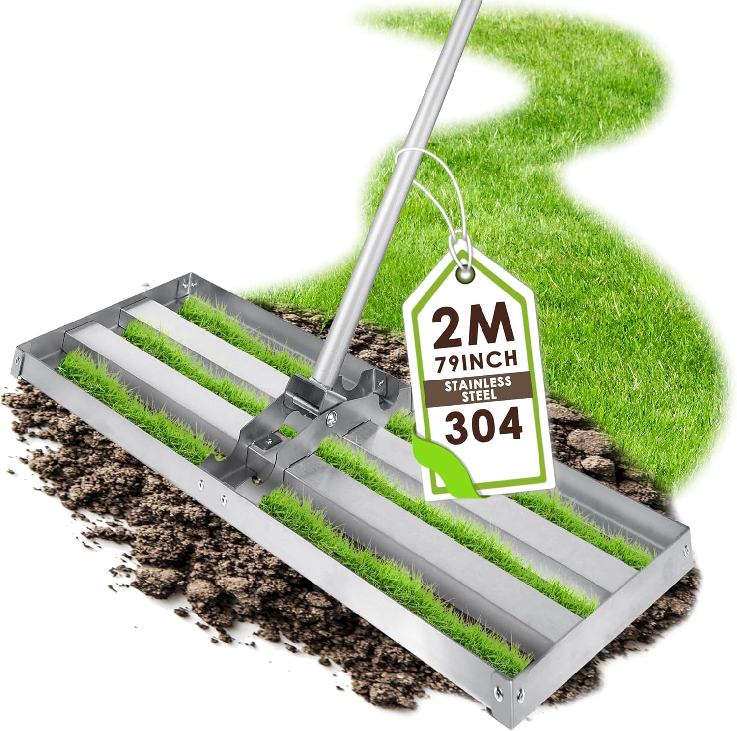 Amazon.com : ORIENTOOLS Lawn Leveling Rake 30x10 Inch, 5.76ft Long ...