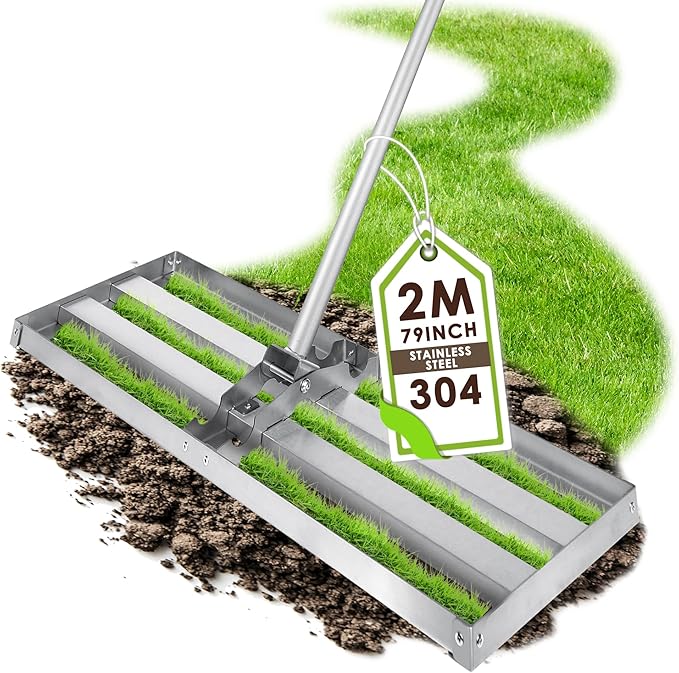 Amazon.com : ORIENTOOLS Lawn Leveling Rake 30x10 Inch, 5.76ft Long ...