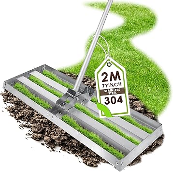 Amazon.com : ORIENTOOLS Lawn Leveling Rake 30x10 Inch, 5.76ft Long ...