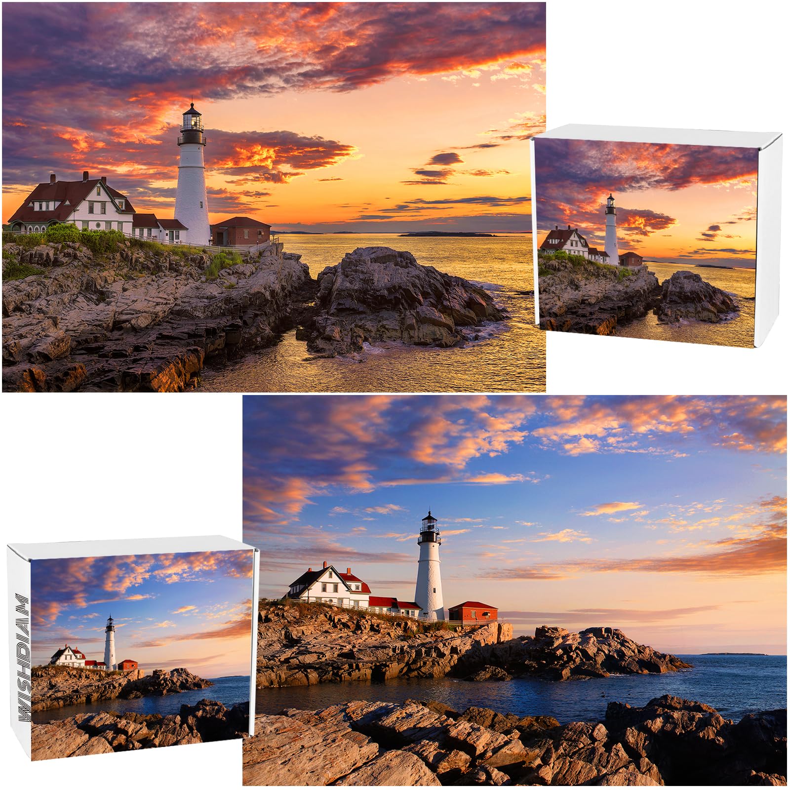 Amazon.com: Jigsaw Puzzles 2 Pack 1000 Pieces - WISHDIAM Puzzles for ...
