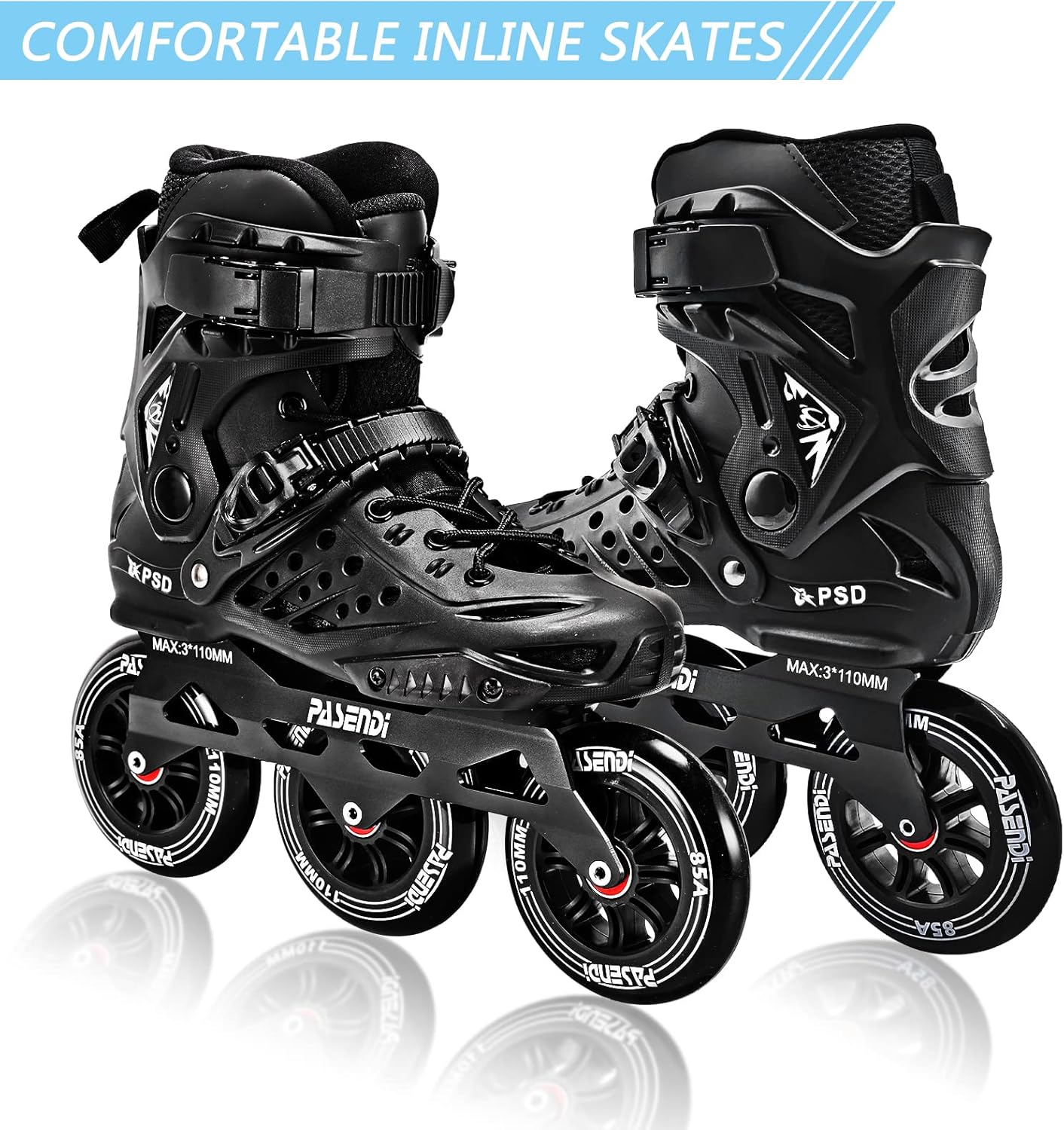 PASENDI Professional 3X110Mm Wheels Inline Skates,Outdoor Fitness ...