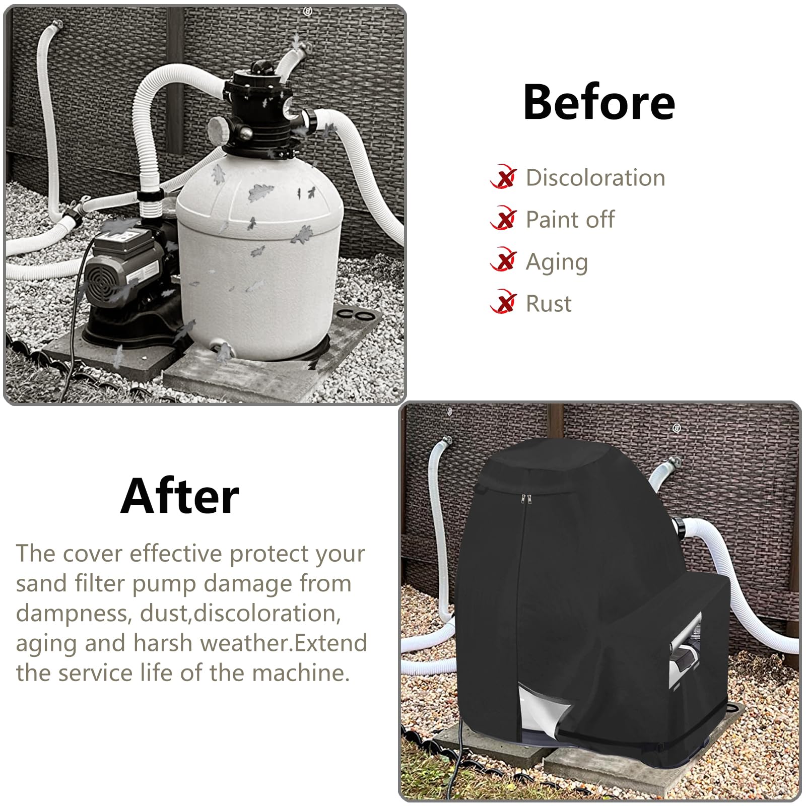 Snapklik.com : Bitubi Sand Filter Pump Cover,Waterproof Anti-UV Above ...