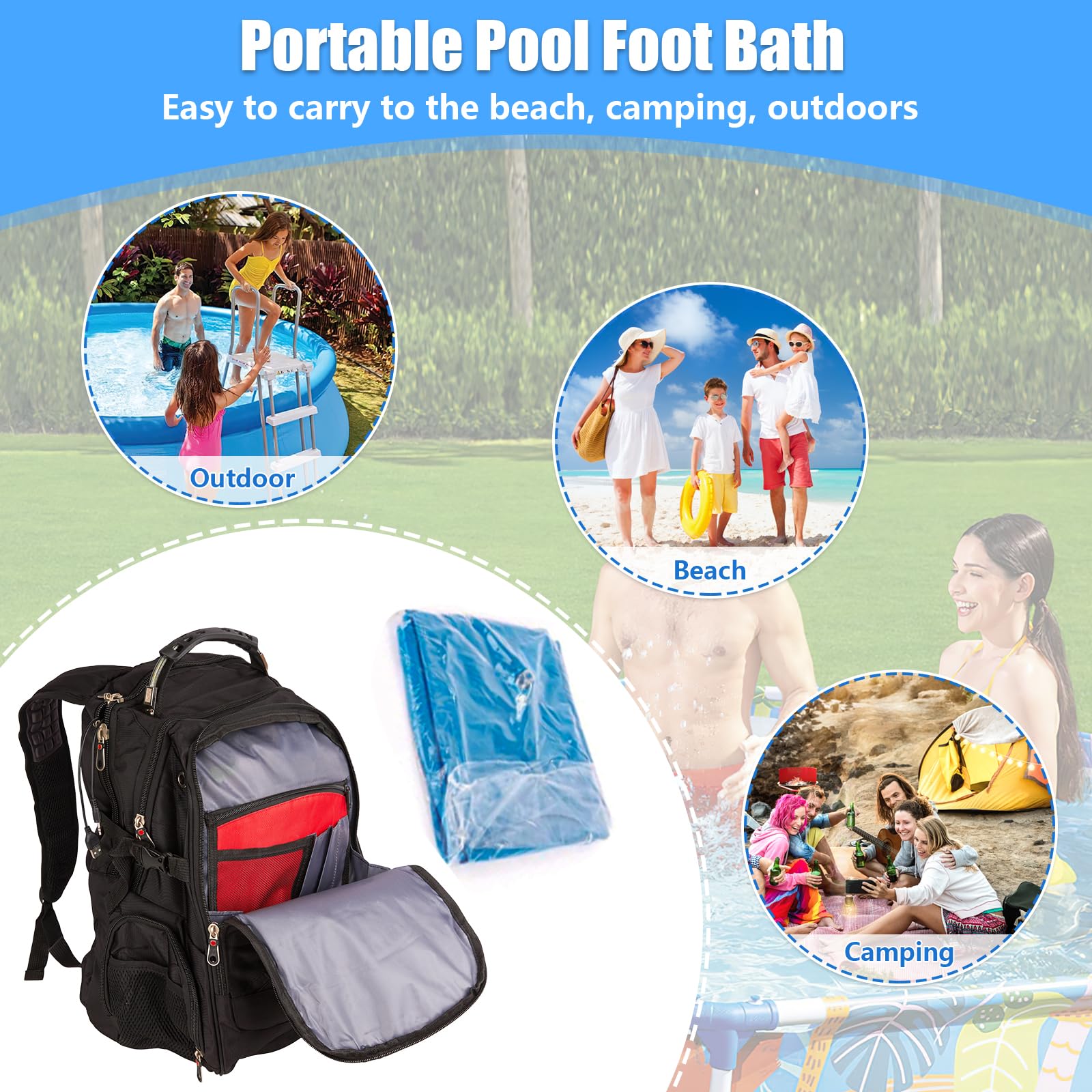 Snapklik.com : Pool Foot Bath, Inflatable Pool Foot Wash Tray For Pool ...
