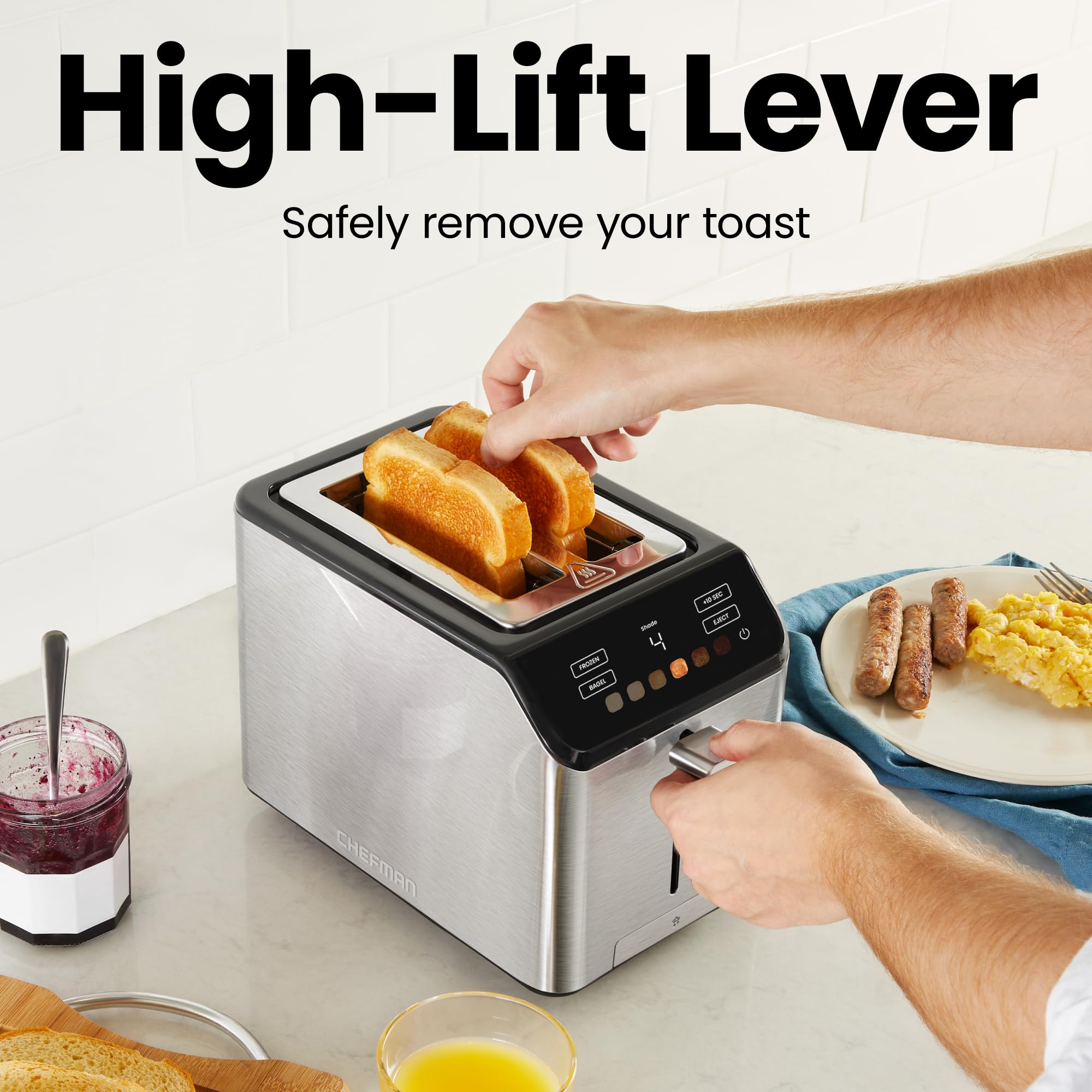 Snapklik.com : Chefman Smart Touch 2 Slice Digital Toaster, 6 Shade ...