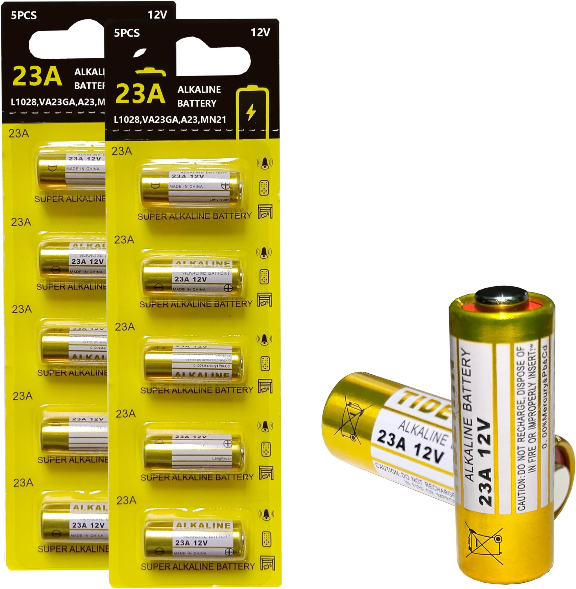Amazon.com: A23 12V Alkaline 23-A replacement battery 23AE GP - 20 Pack ...