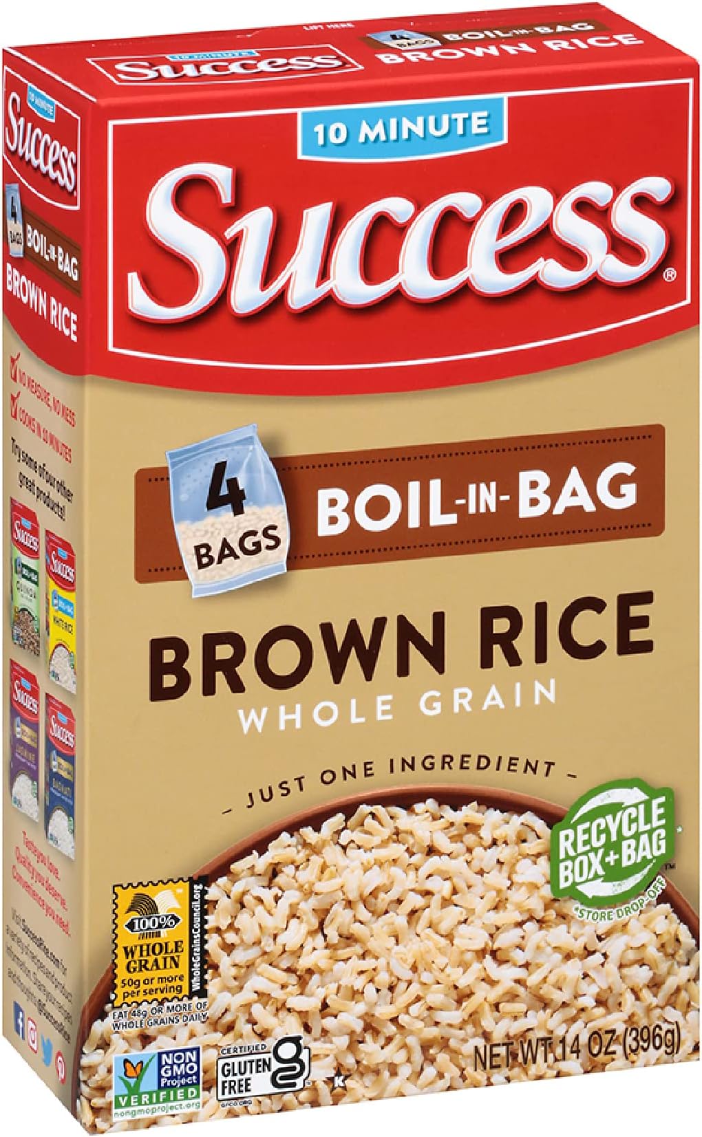 Amazon.com : Success Boil-in-Bag Rice, Brown Rice, Quick and Easy Rice ...