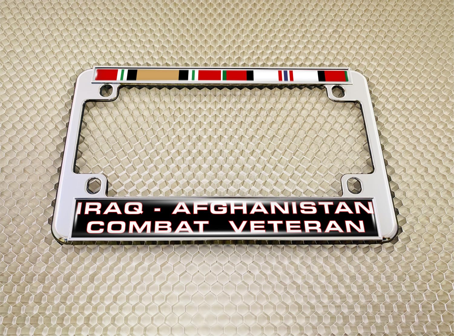 Motorcycle Metal License Plate Frame Frame with Iraq |Afghanistan ...