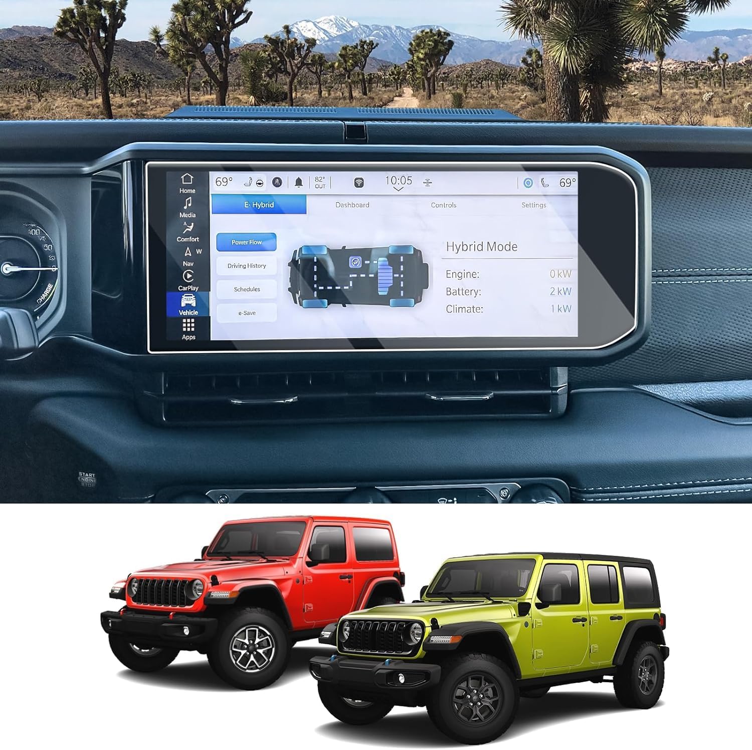 Amazon.com: CDEFG for 2024 Wrangler JL 12.3-Inch Screen Protector for ...