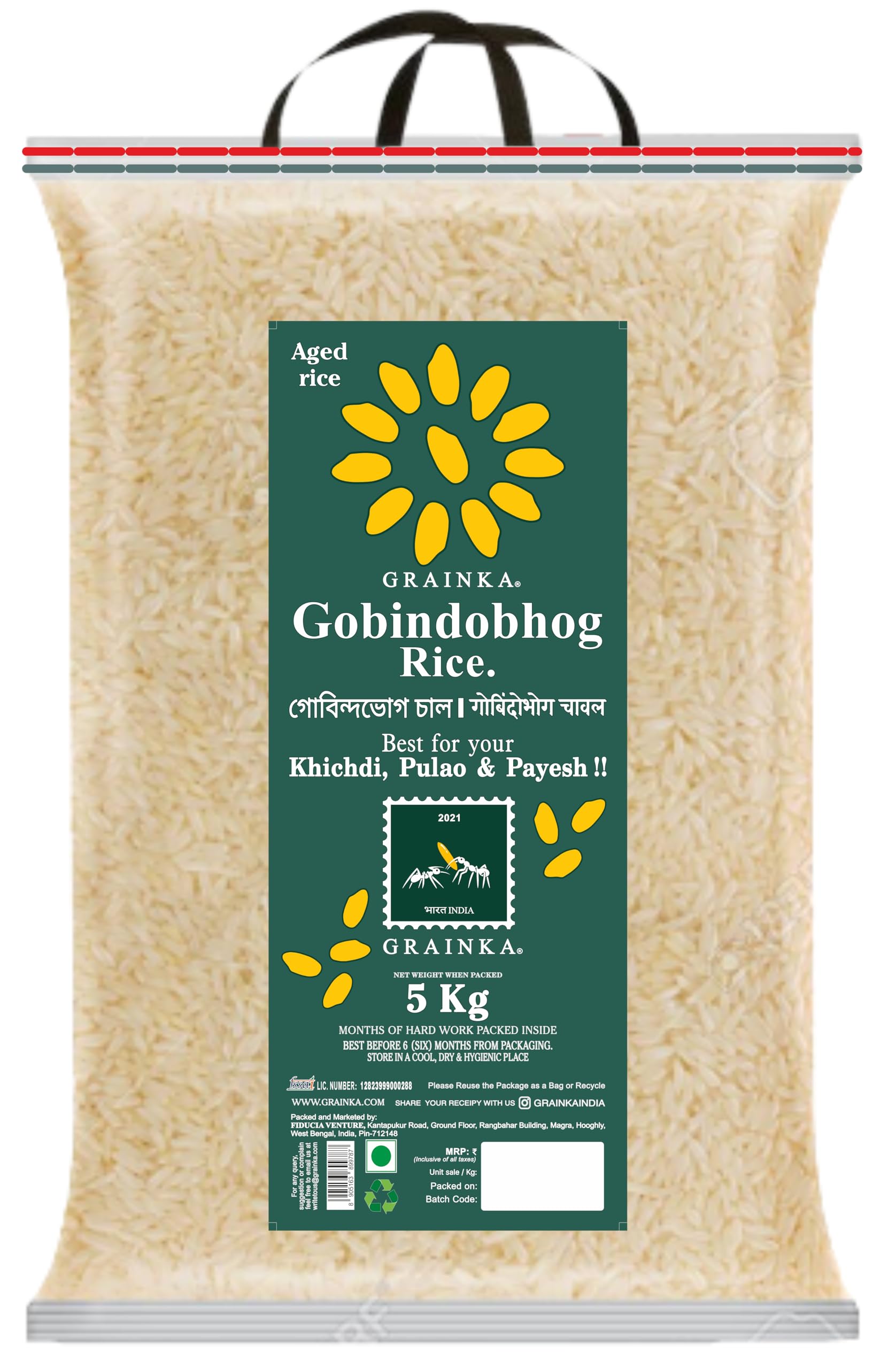 Grainka Gobindobhog Rice | 5 KG | Aged rice | Premium Aromatic ...