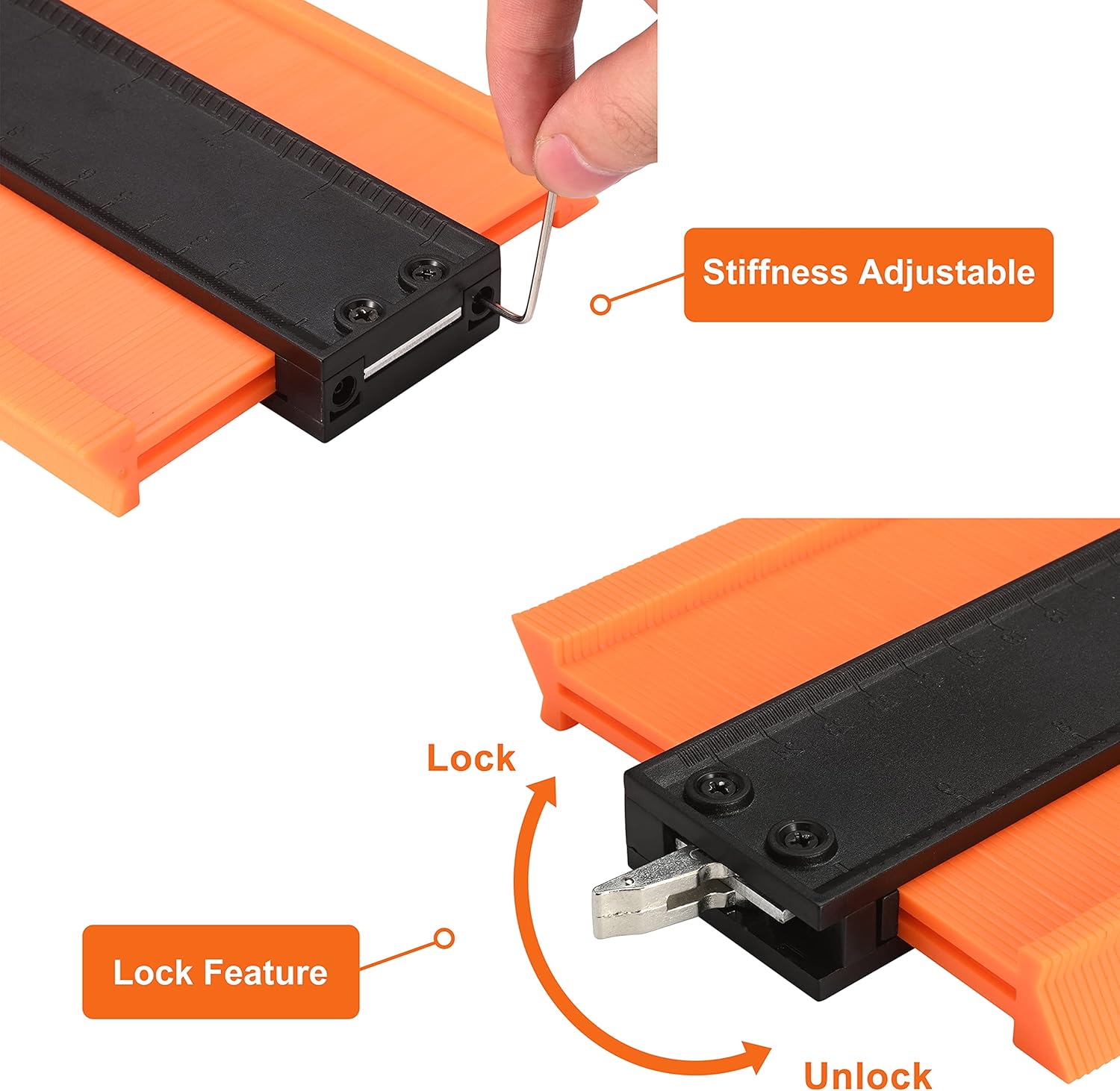 N Nezvik 10 Inch Contour Gauge with Lock Profile Tracing Template Tool ...