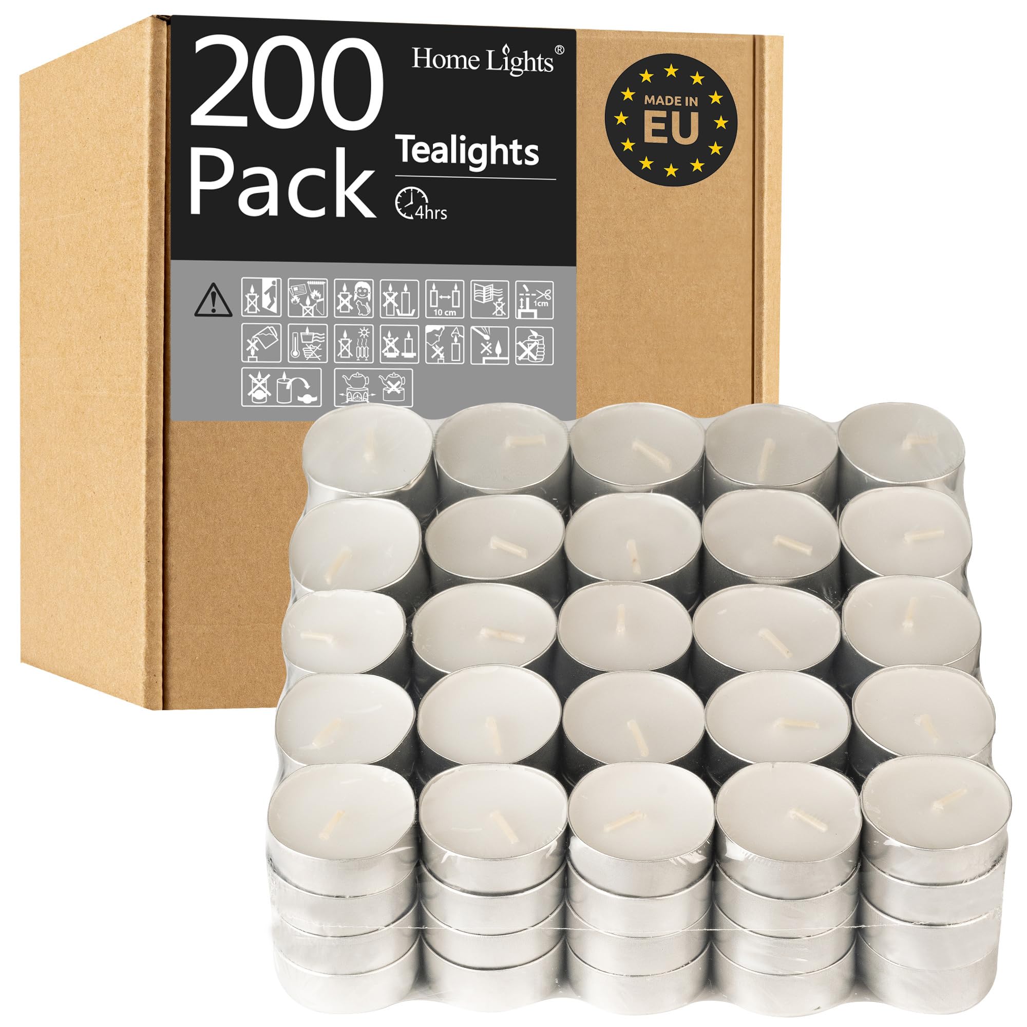 Amazon.com: Tealight Candles - 4 Hours - Giant 100,200,300 Bulk Packs ...