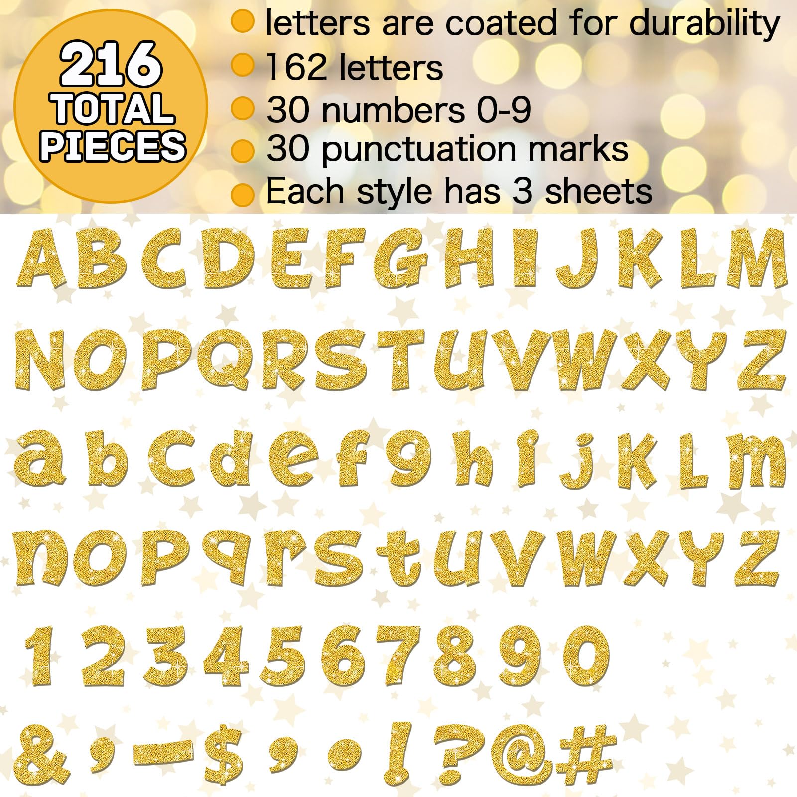 Snapklik.com : Colarr 216 Pcs Glitter Bulletin Board Letters For ...