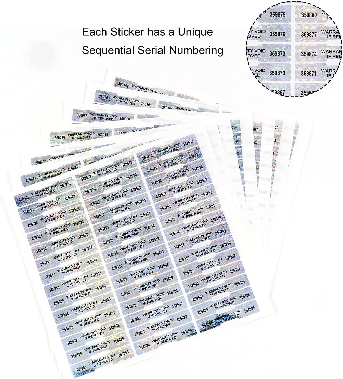 Buy 580 pcs Hologram Tamper Proof Stickers, Void High Security Sticker ...