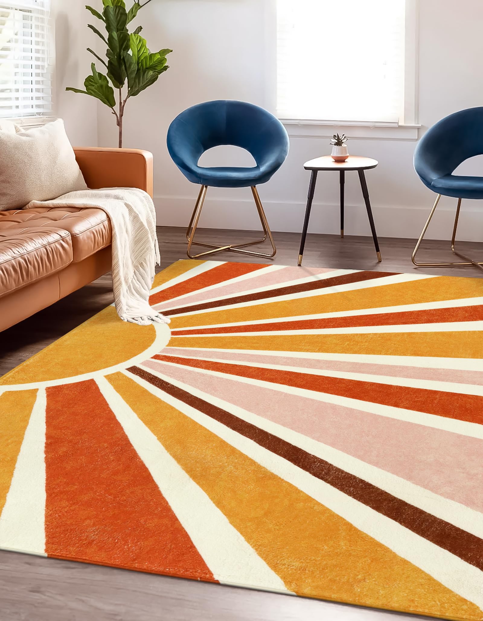Amazon.com: LIVEBOX Retro Sun Rug 4x6 Large Boho Rug for Bedroom Indoor ...