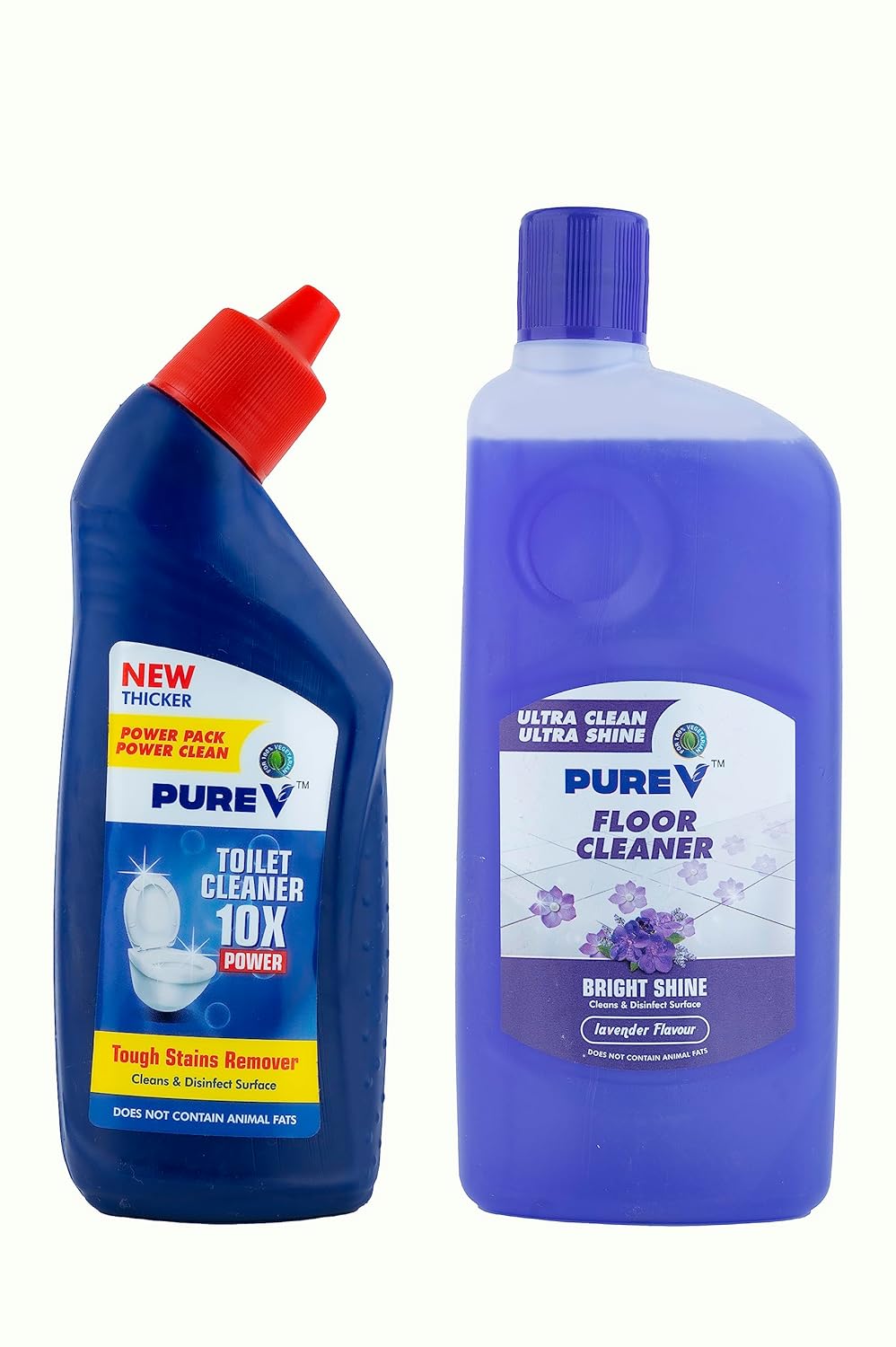 PureV - Blue Toilet Cleaner (220 ml) & Floor Cleaner- Lavender (1L ...