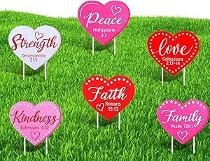 Amazon.com : Memorywuu 6 Pcs Valentine‘s Day Yard Signs Religious Heart ...