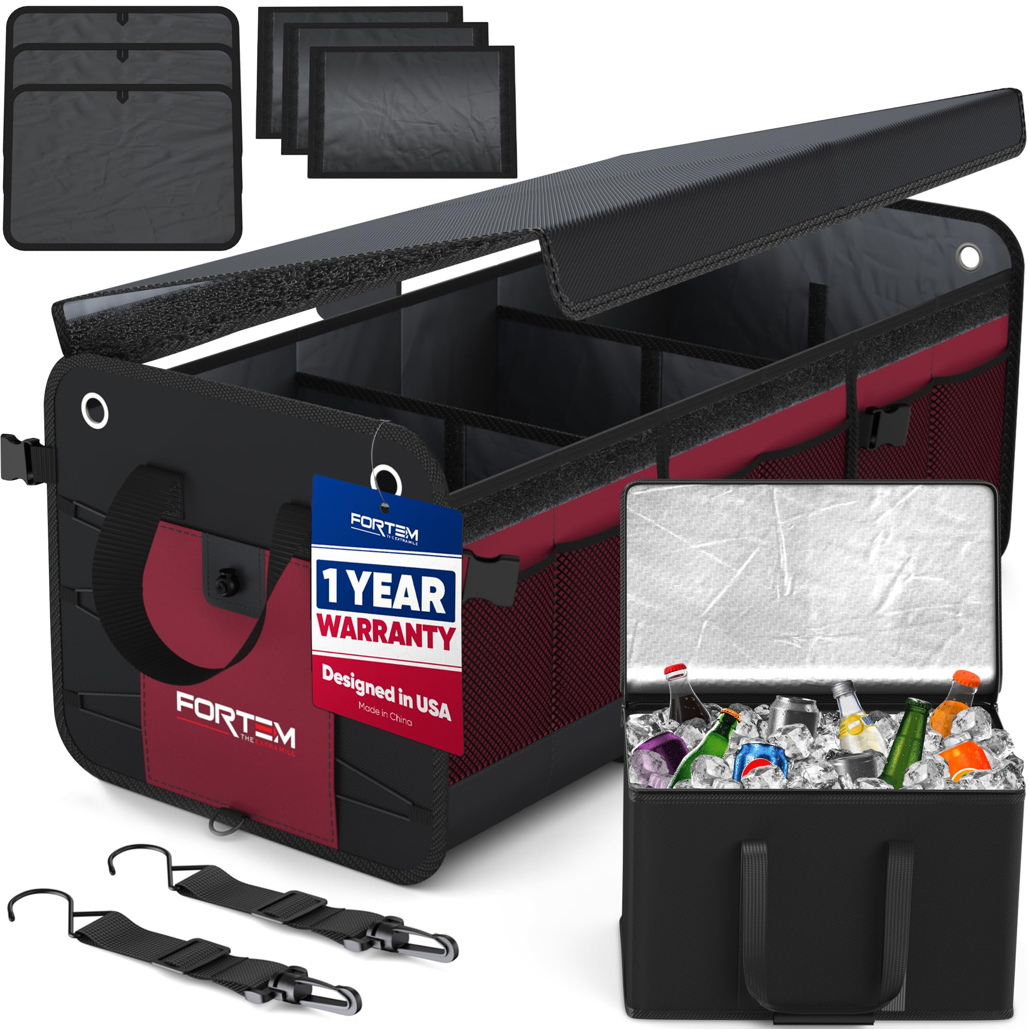 Amazon.com: FORTEM SUV Trunk Organizer with Cooler, Car Organizer ...